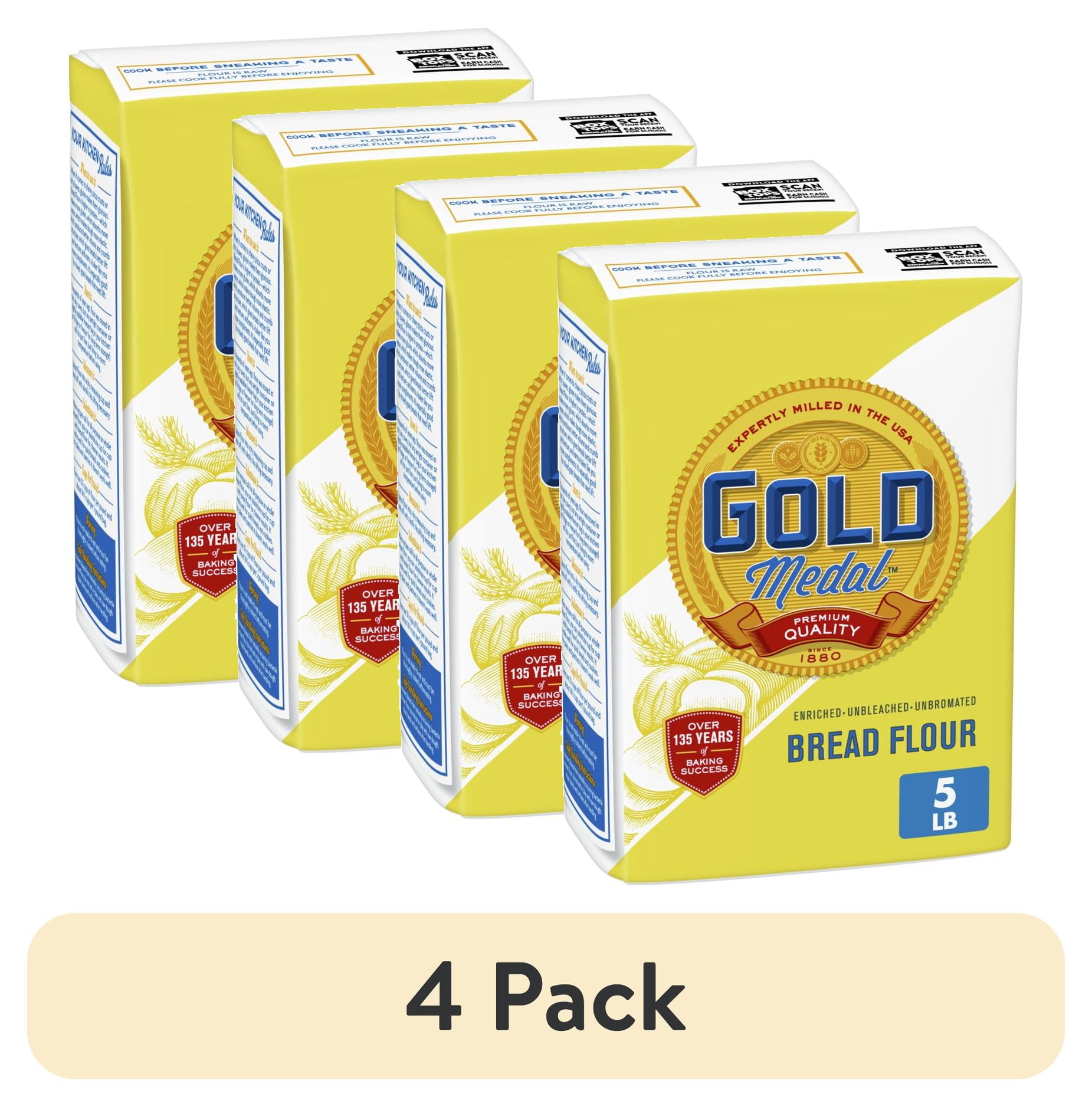 (4 pack) Gold Medal Premium Quality Bread Flour for Baking 5 lb ...
