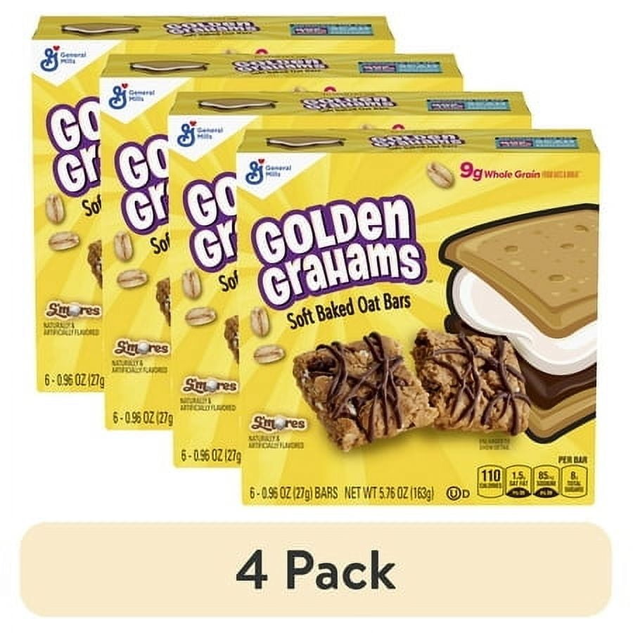 (4 pack) Golden Grahams S'mores Soft Baked Oat Bars, Snack Bars, 6 Ct ...