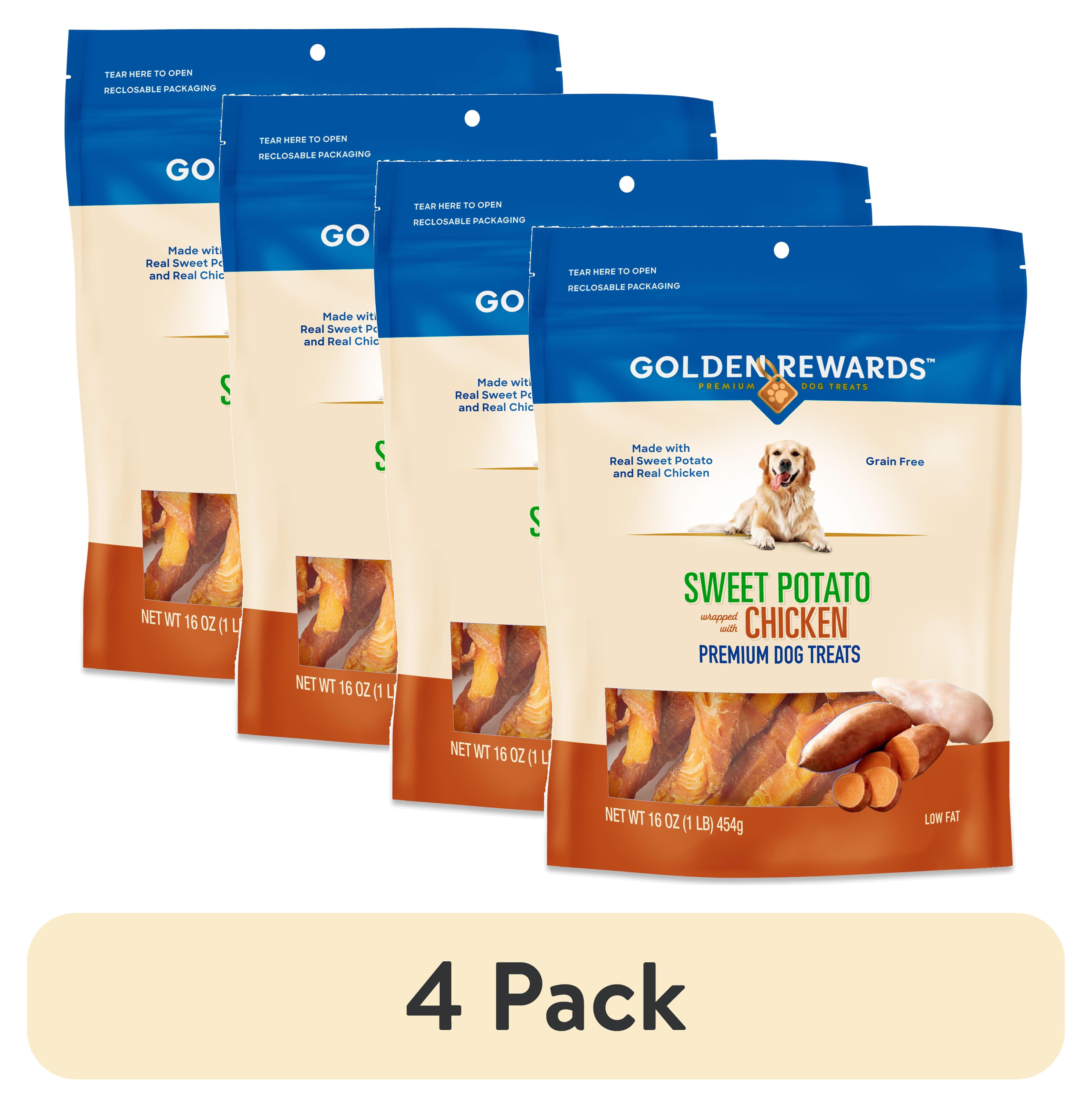 (4 pack) Golden Rewards Sweet Potato Wrapped with Chicken Dog Treats ...
