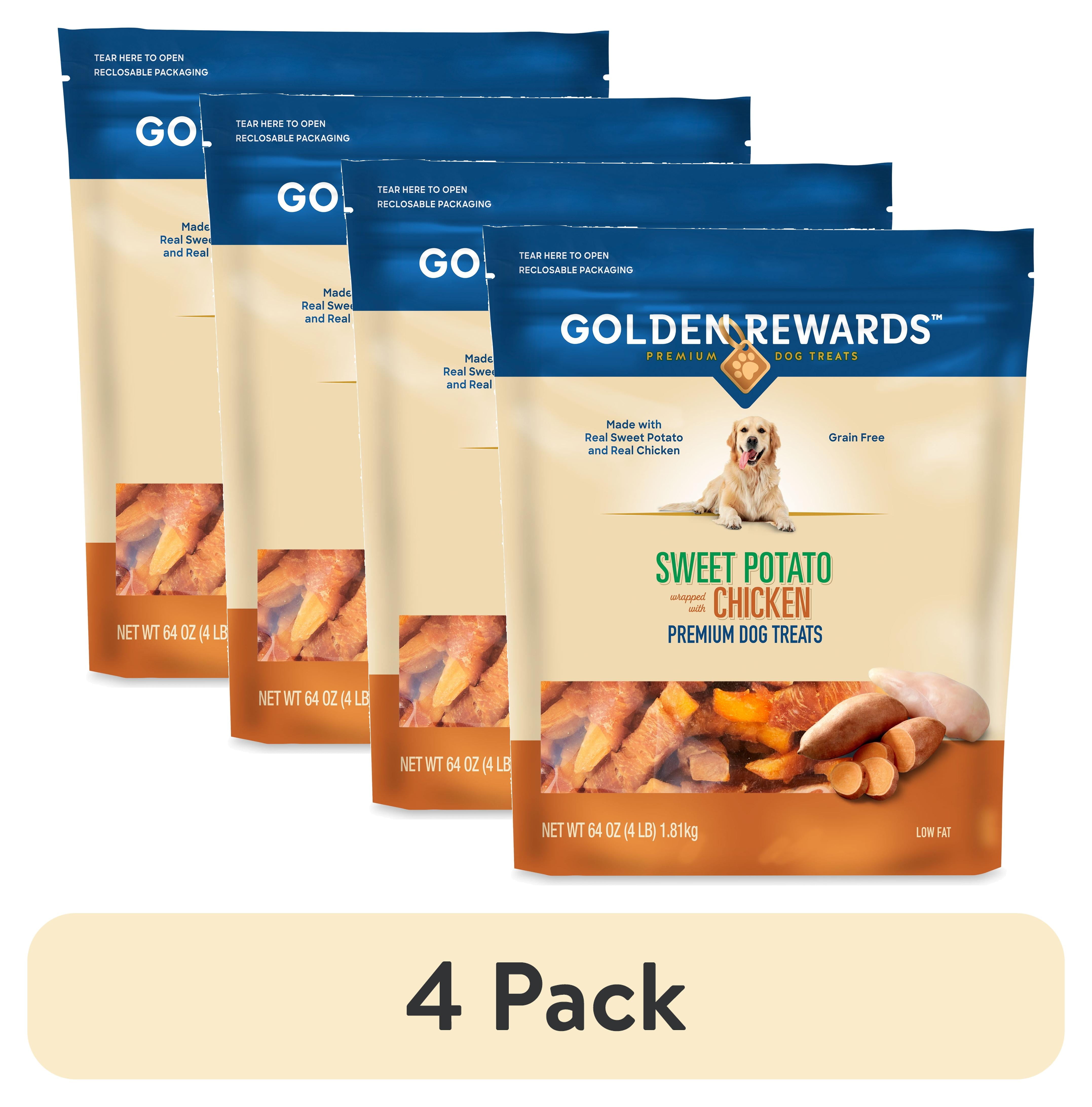 (4 pack) Golden Rewards Sweet Potato Wrapped with Chicken Dog Treats ...
