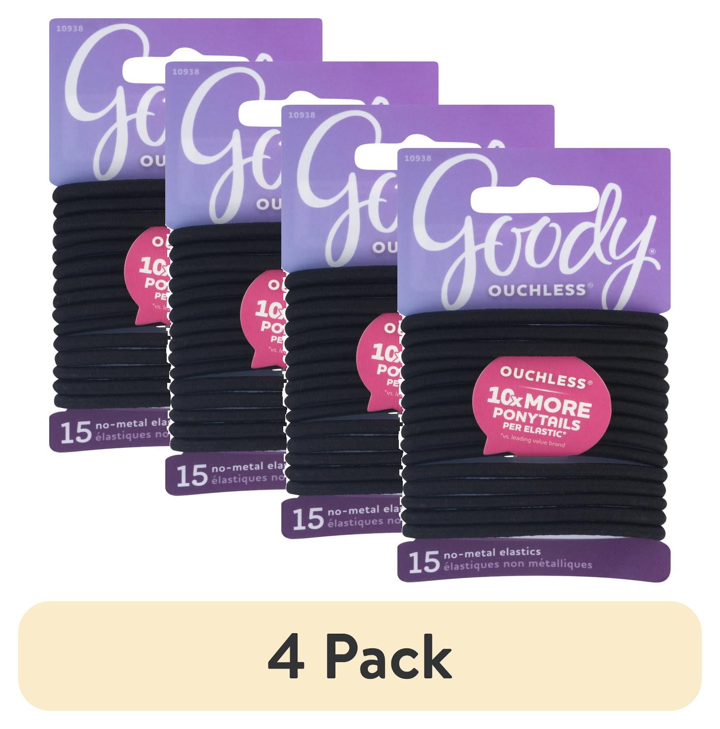 (4 pack) Goody Hair Elastics, Braided Design No Damage Hair Ties, All ...