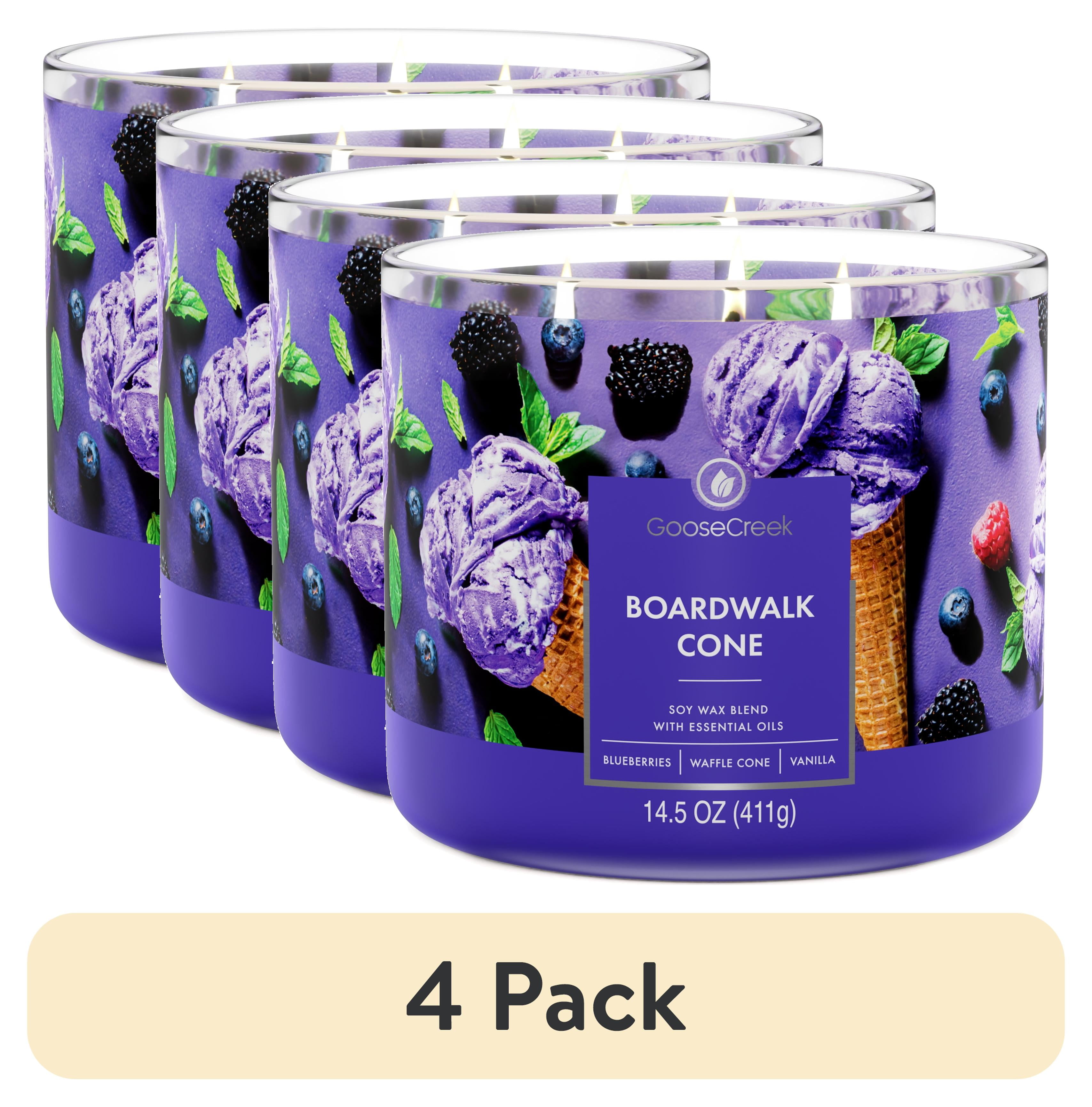 (4 pack) Goose Creek, Boardwalk Cone Scented 3-Wick Jar Candle, 14.5oz ...