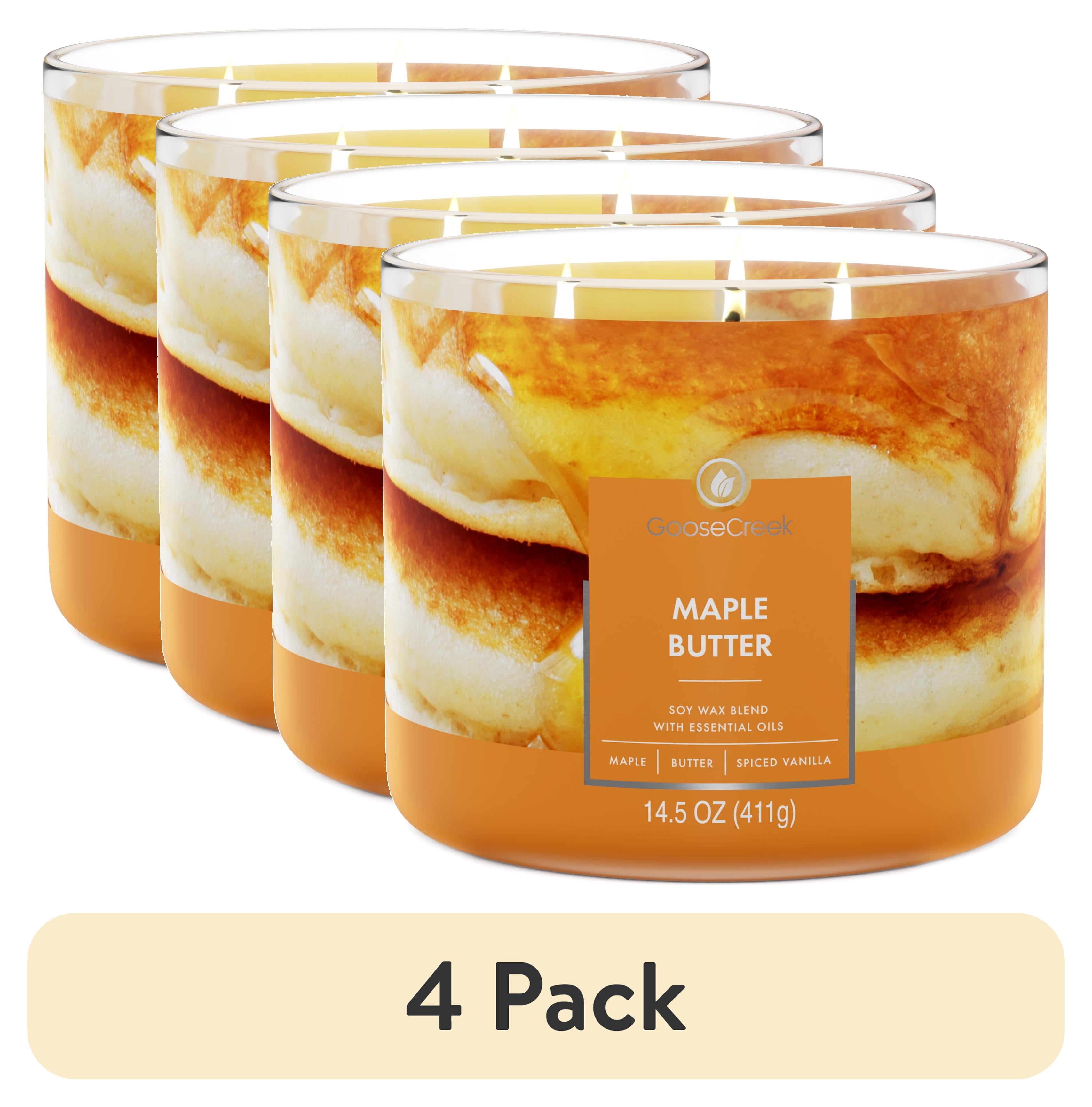 (4 pack) Goose Creek Maple Butter Scented 3-Wick Jar Candle, 14.5oz ...
