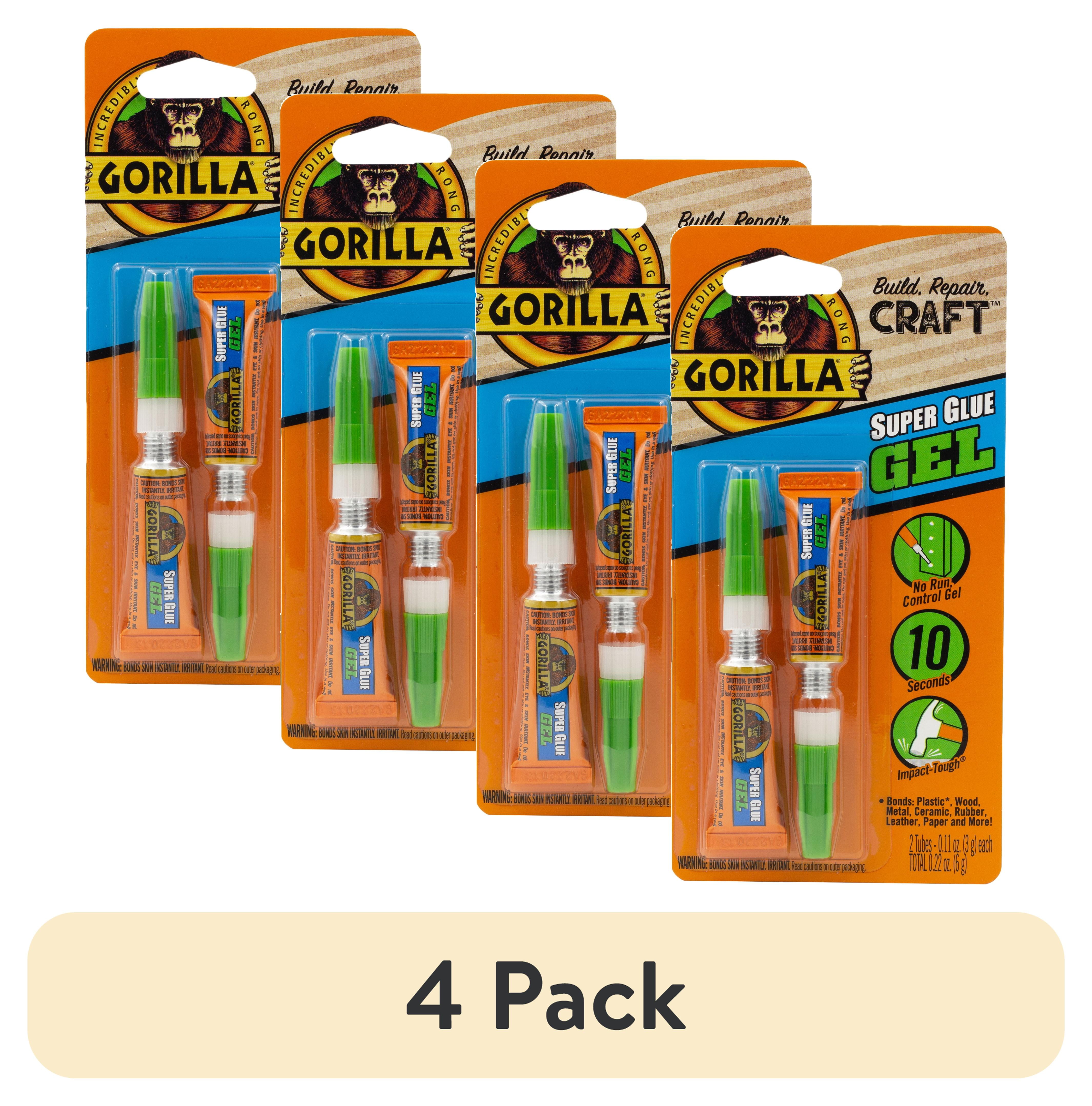 (4 pack) Gorilla Clear Super Glue Gel 3g, Mini Tubes, 2 Count - Walmart.com