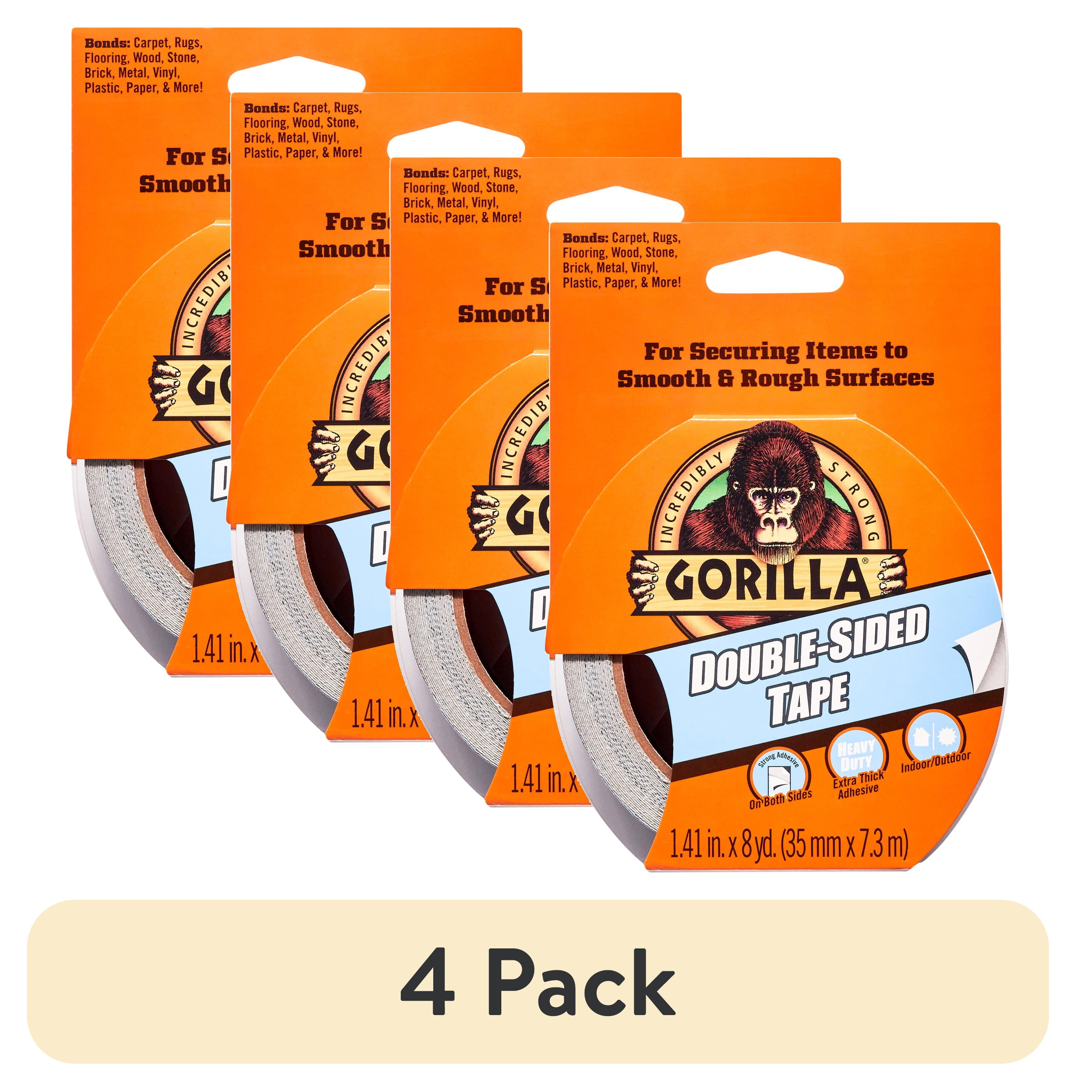 (4 pack) Gorilla Glue Double-Sided Tape, Gray Roll Assembled Product ...