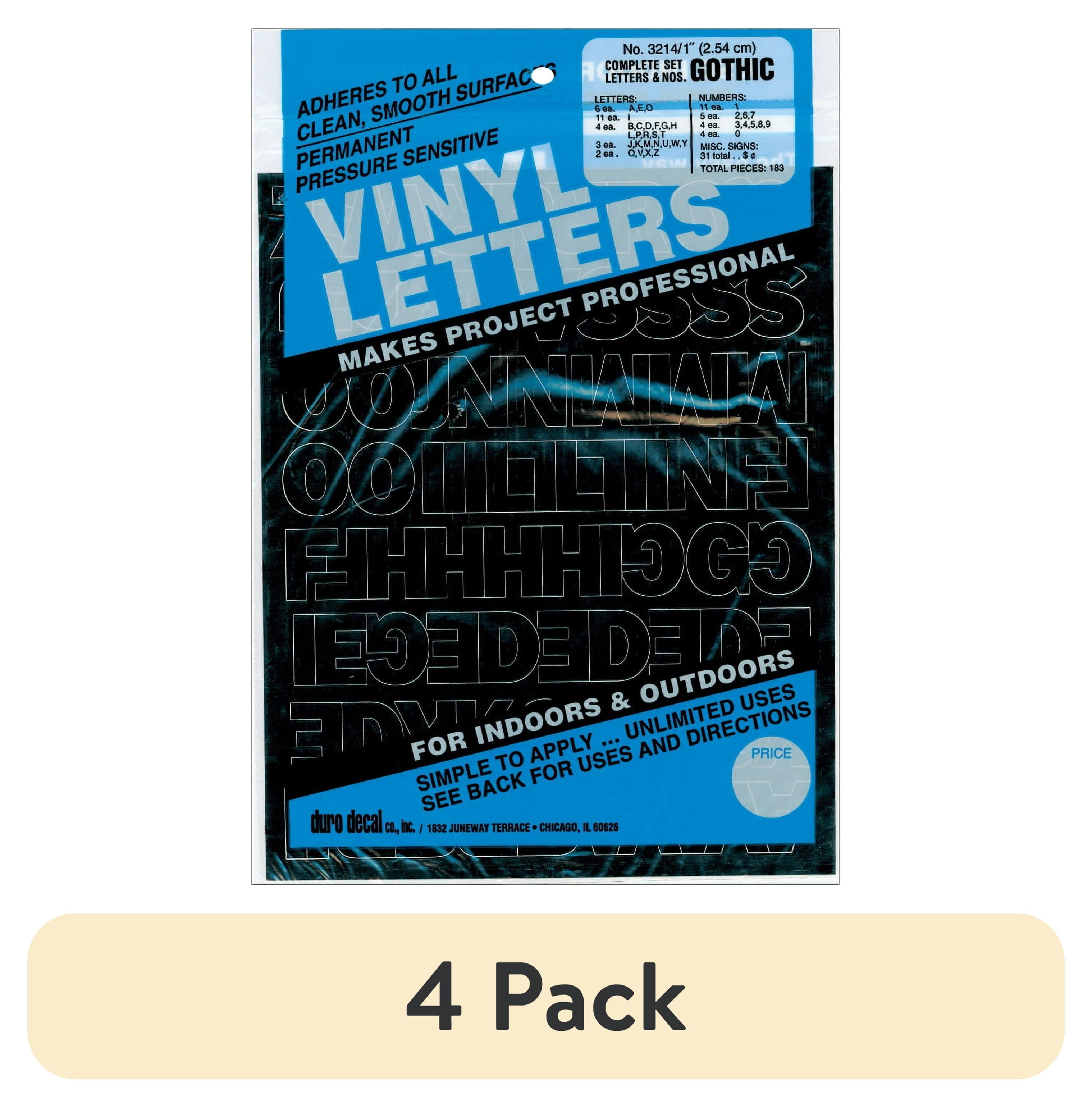 (4 pack) Graphic Products Duro-Vinyl Gothic Letters & Numbers, Black, 1 ...