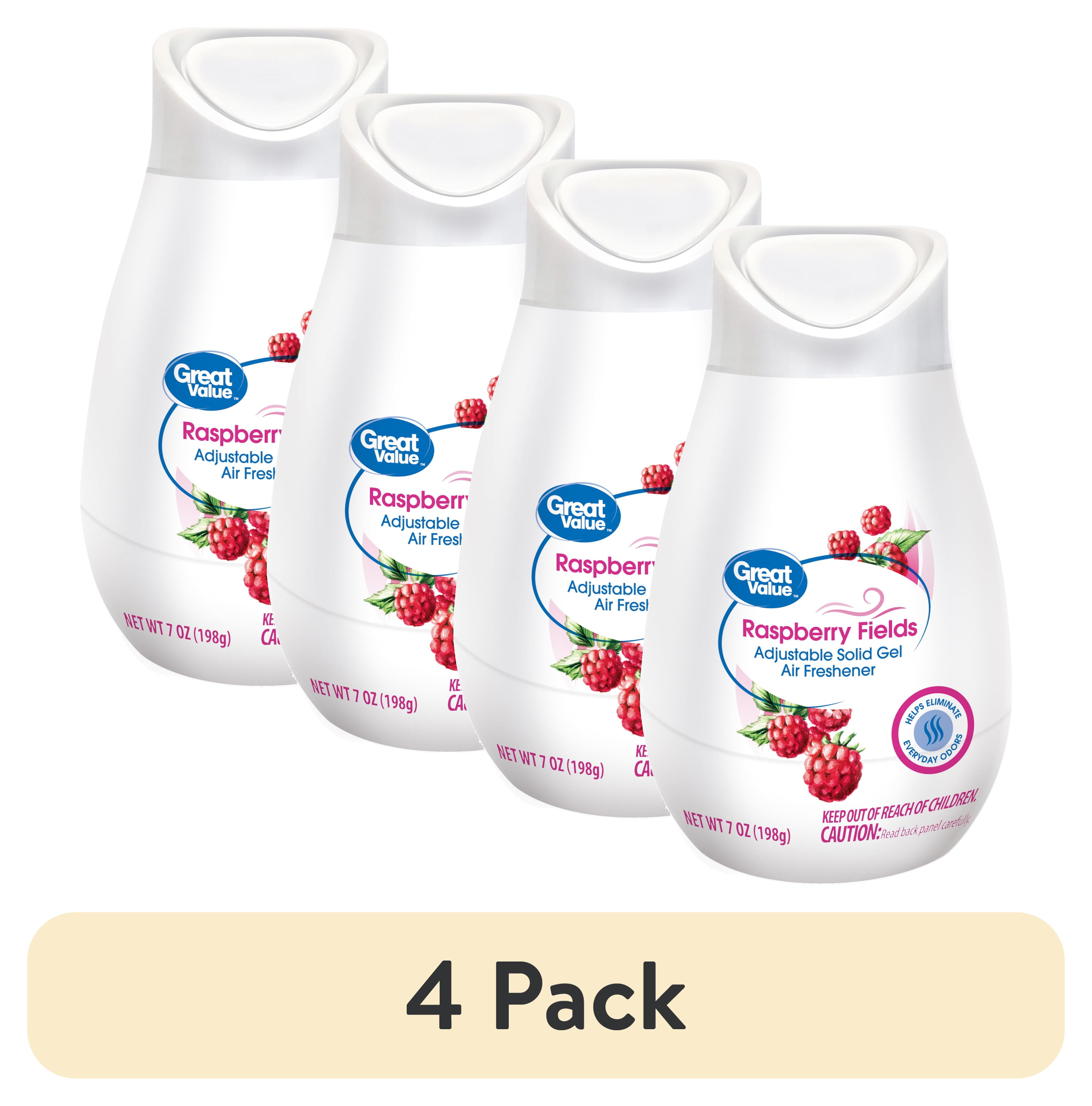 (4 pack) Great Value Adjustable Solid Gel Cone Air Freshener, Raspberry ...