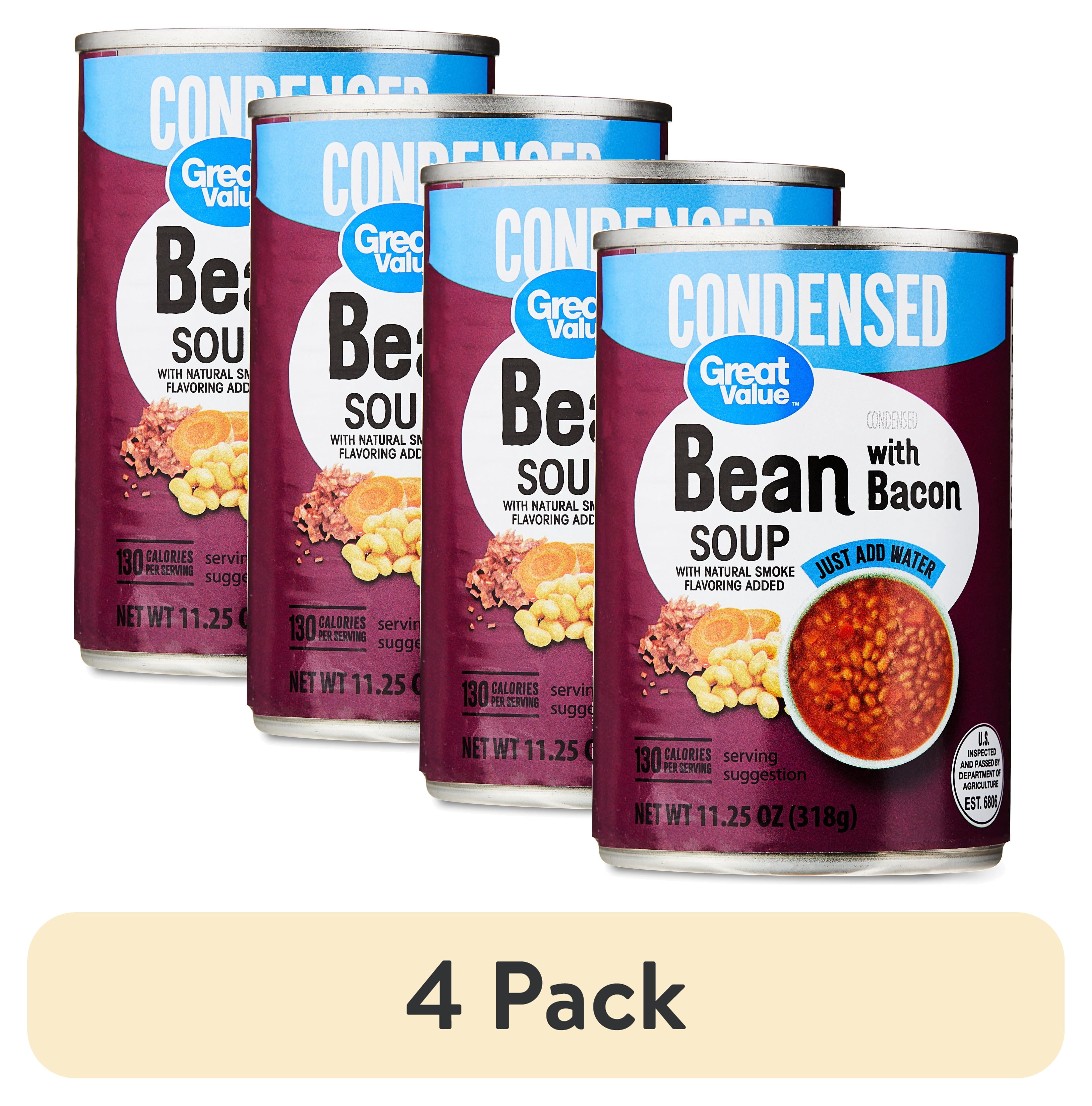 (4 pack) Great Value Bean with Bacon Condensed Soup, 11.25 oz - Walmart.com