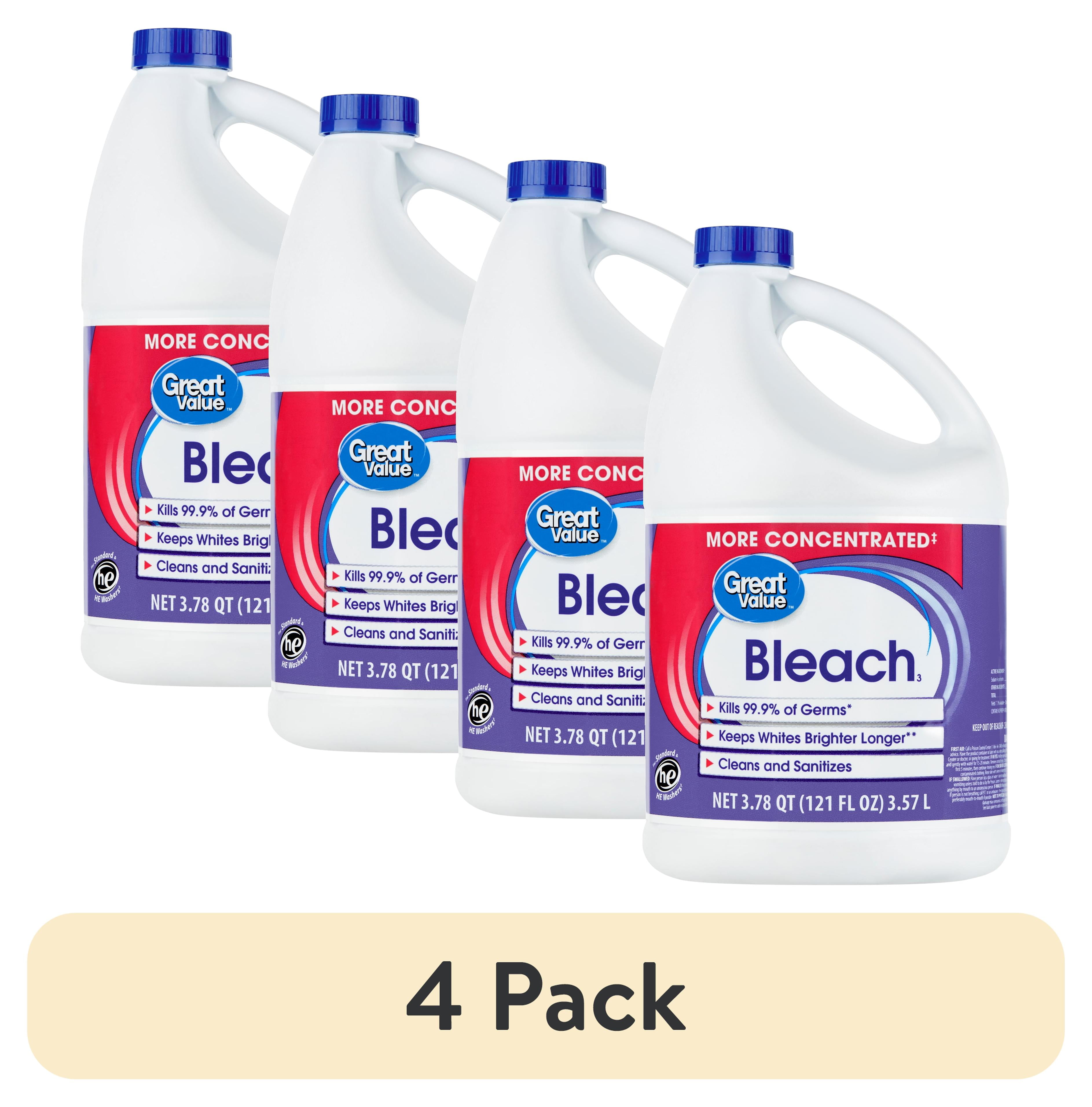 (4 pack) Great Value Bleach, 121 fl oz - Walmart Business Supplies