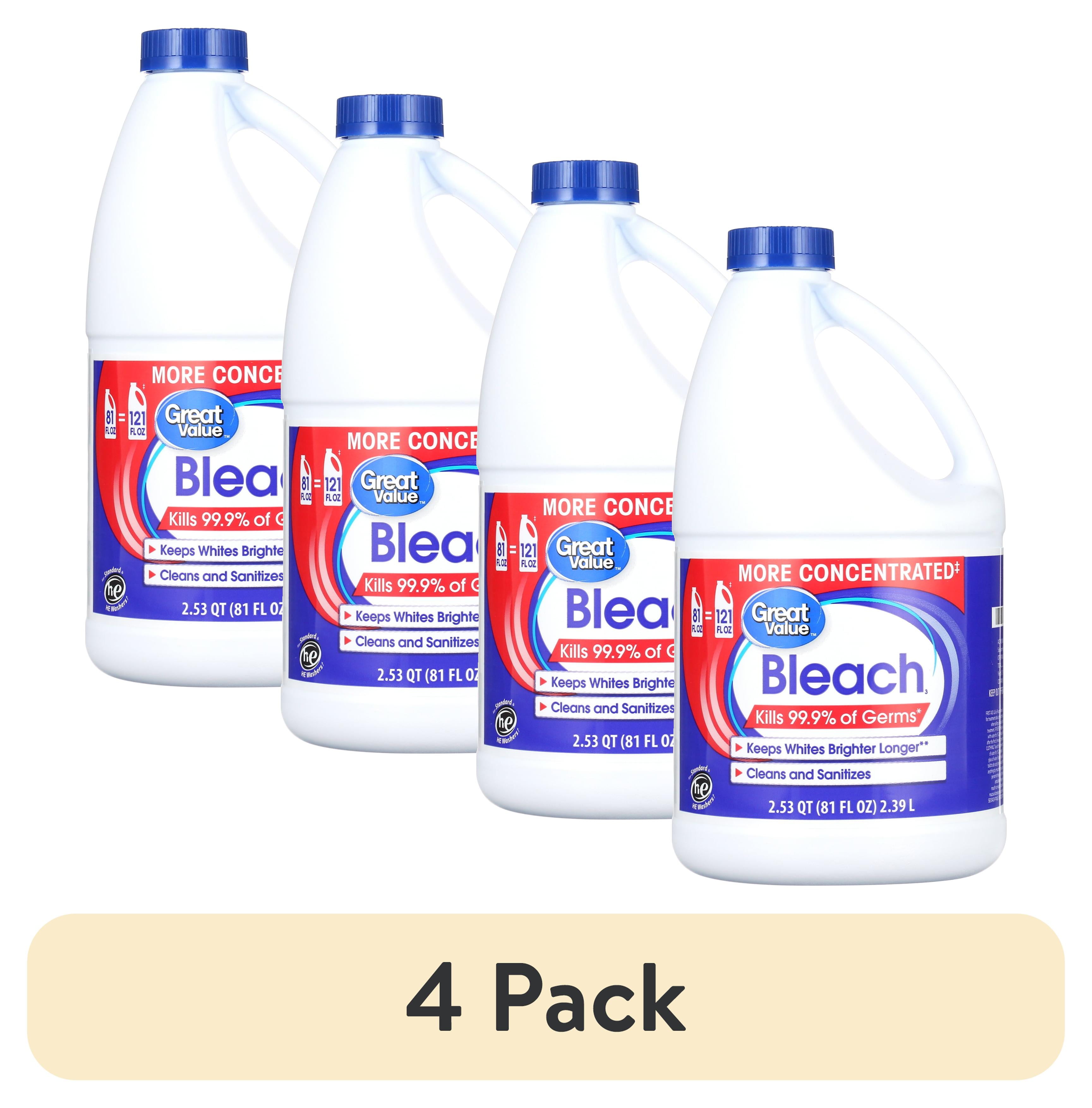 (4 pack) Great Value Bleach, 81 fl oz - Walmart.com