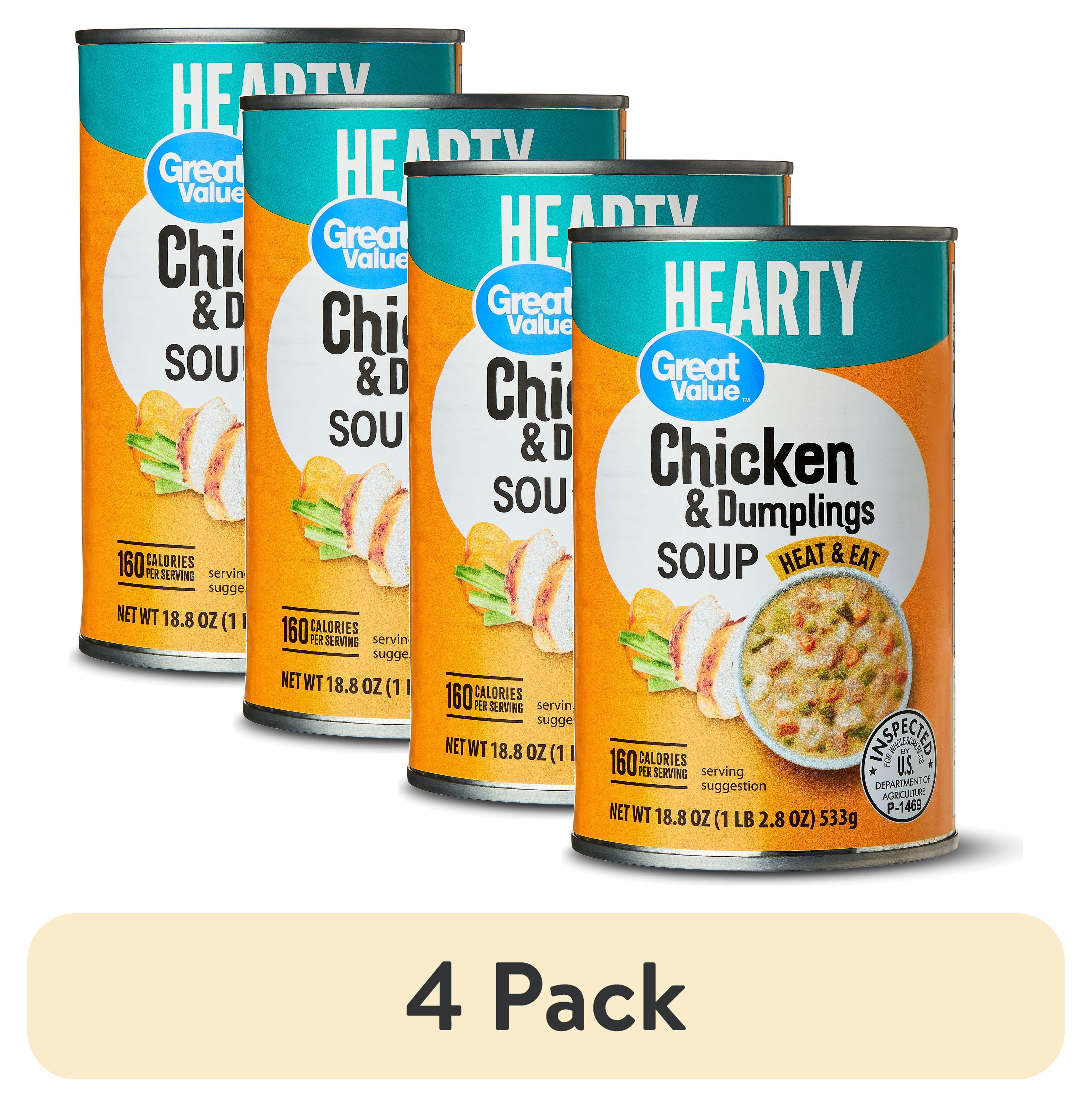 (4 pack) Great Value Chicken & Dumpling Soup, 18.8 oz - Walmart.com