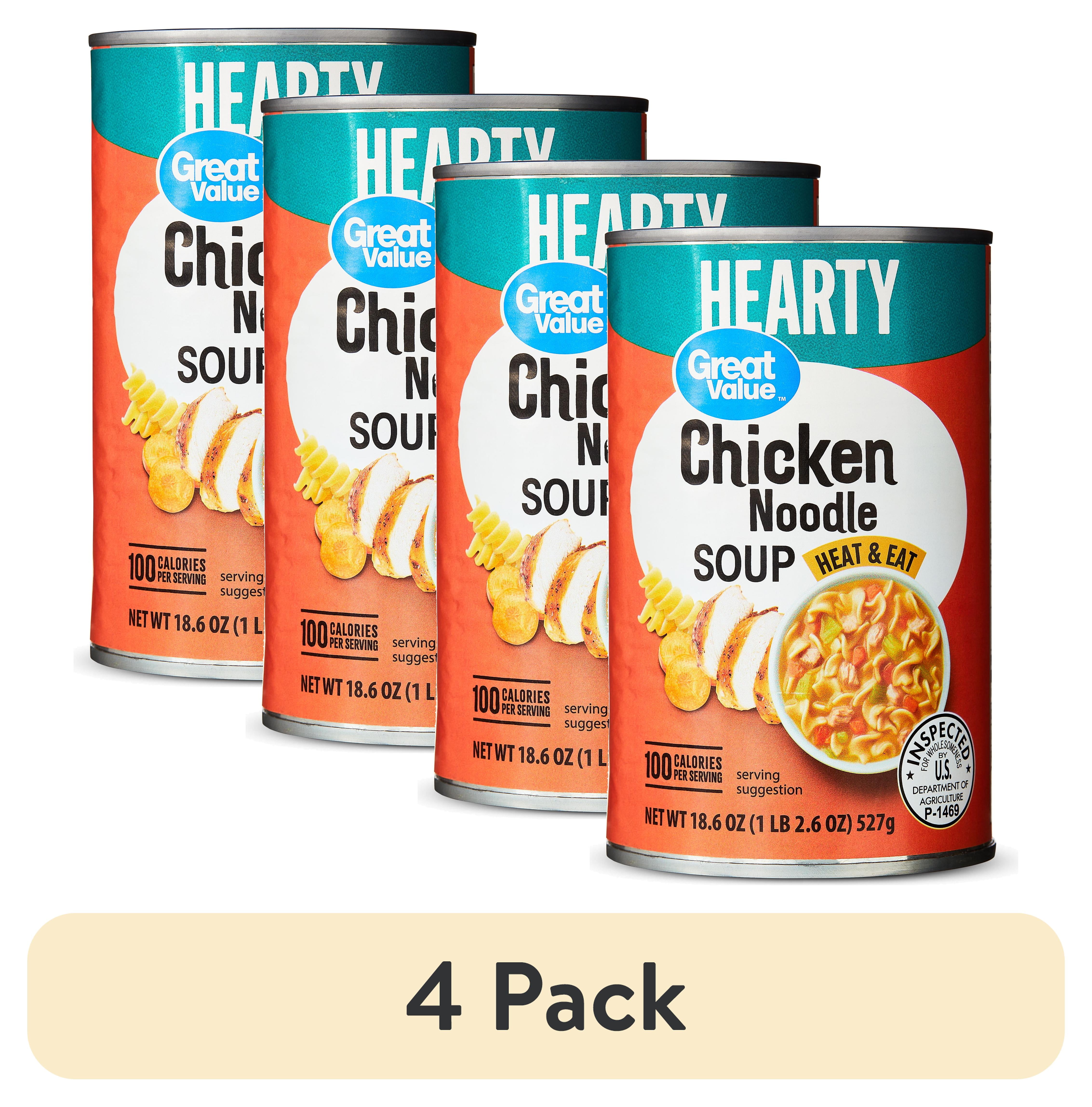 (4 pack) Great Value Chicken Noodle Soup, 18.6 oz Can - Walmart.com