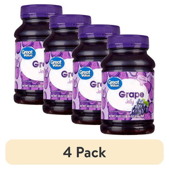 (4 pack) Great Value Concord Grape Jelly, 30 oz - Walmart.com