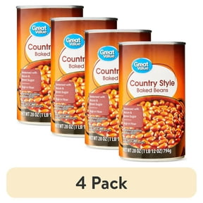 Great Value Baked Beans, 28 oz, Seasoned with Bacon and Brown Sugar ...