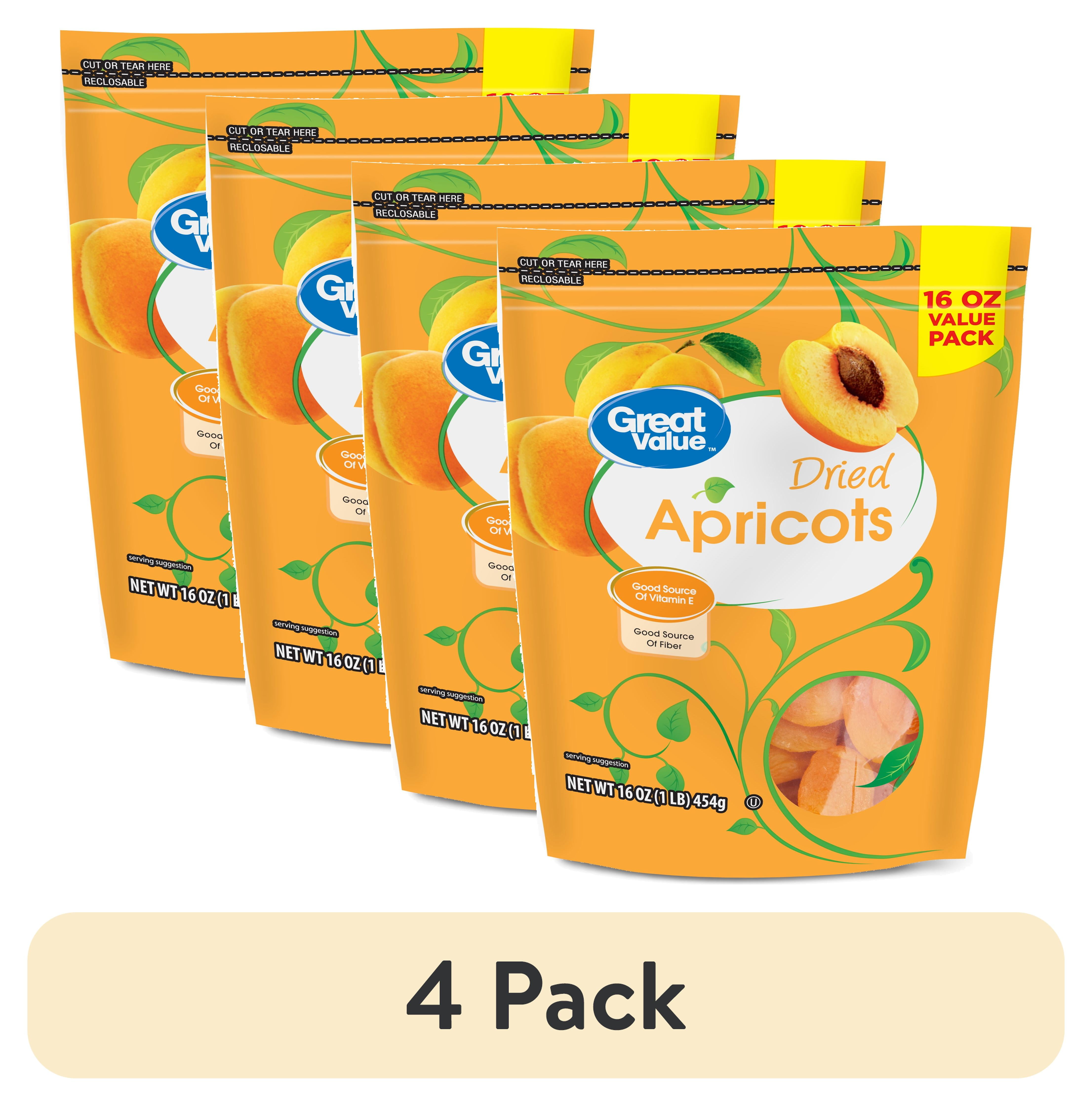 (4 pack) Great Value Dried Apricots, 16 oz - Walmart.com