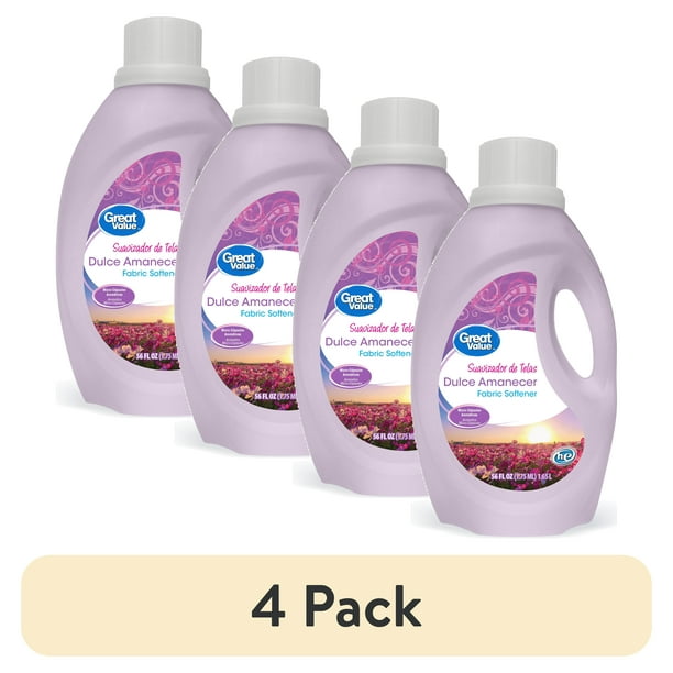 (4 pack) Great Value Fabric Softener Dulce Amanecer Scent 56 fl oz ...