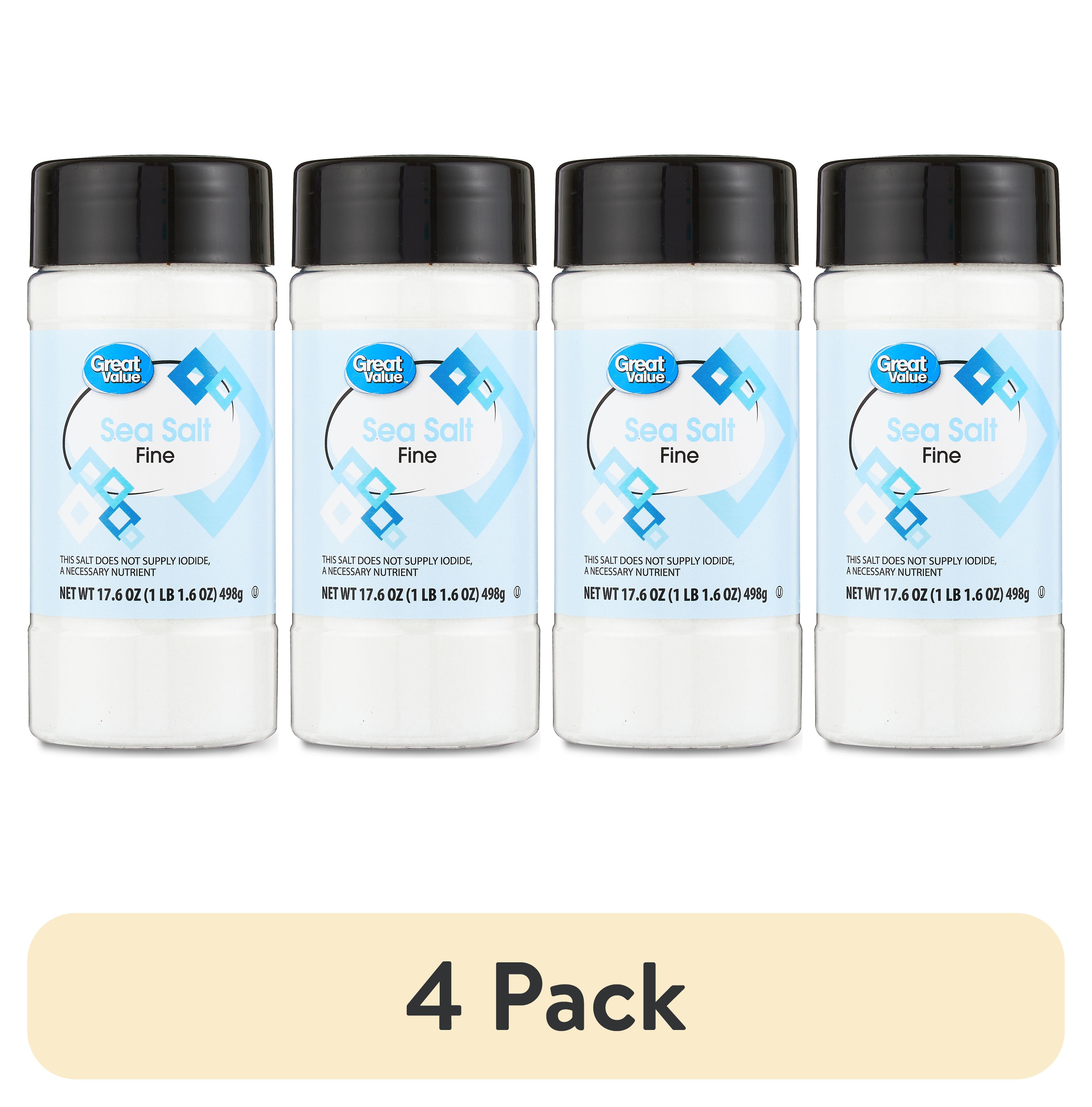 (4 pack) Great Value Fine Sea Salt, 17.6 oz - Walmart.com
