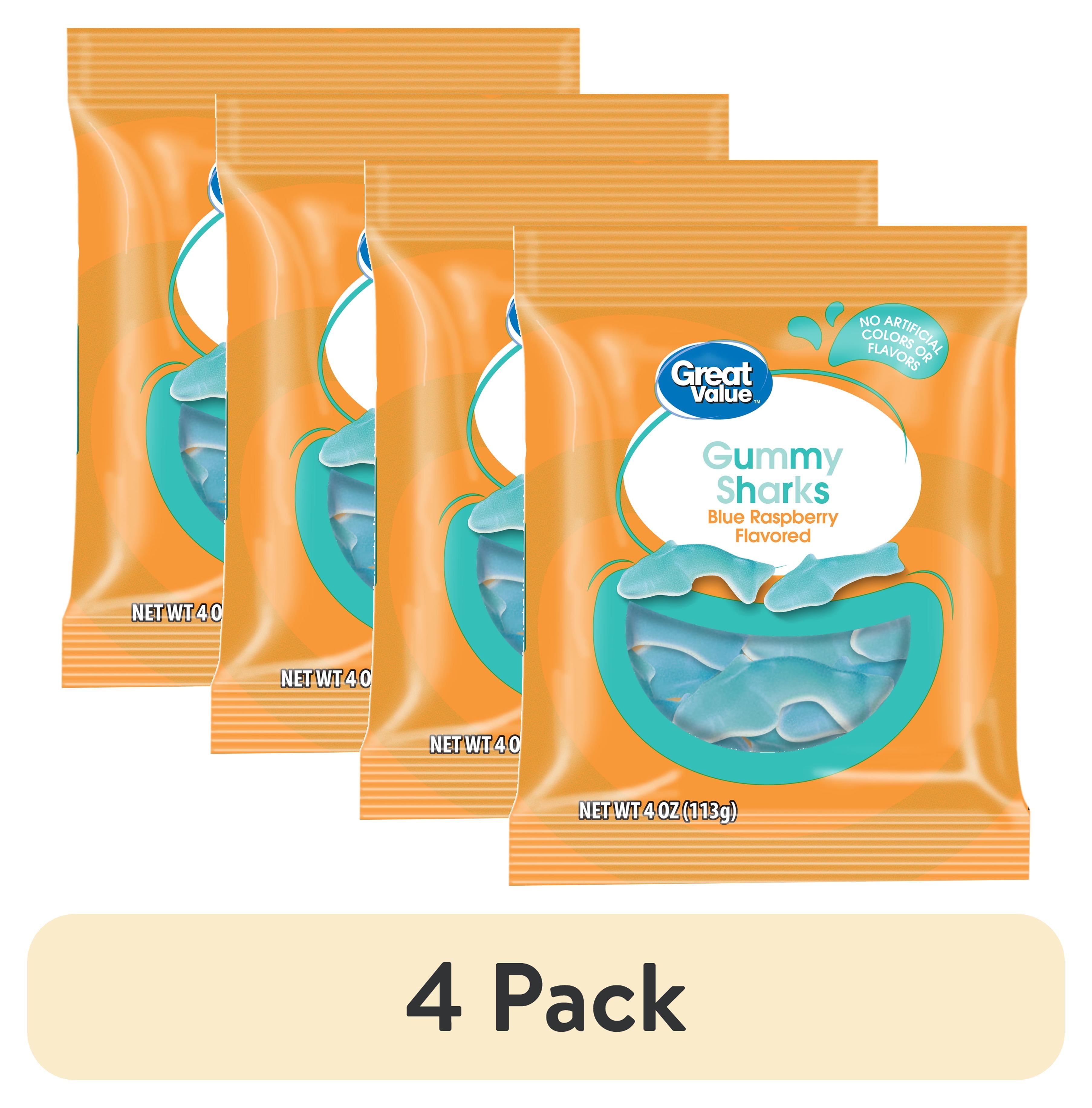 (4 pack) Great Value Gummy Sharks, 4 oz - Walmart Business Supplies
