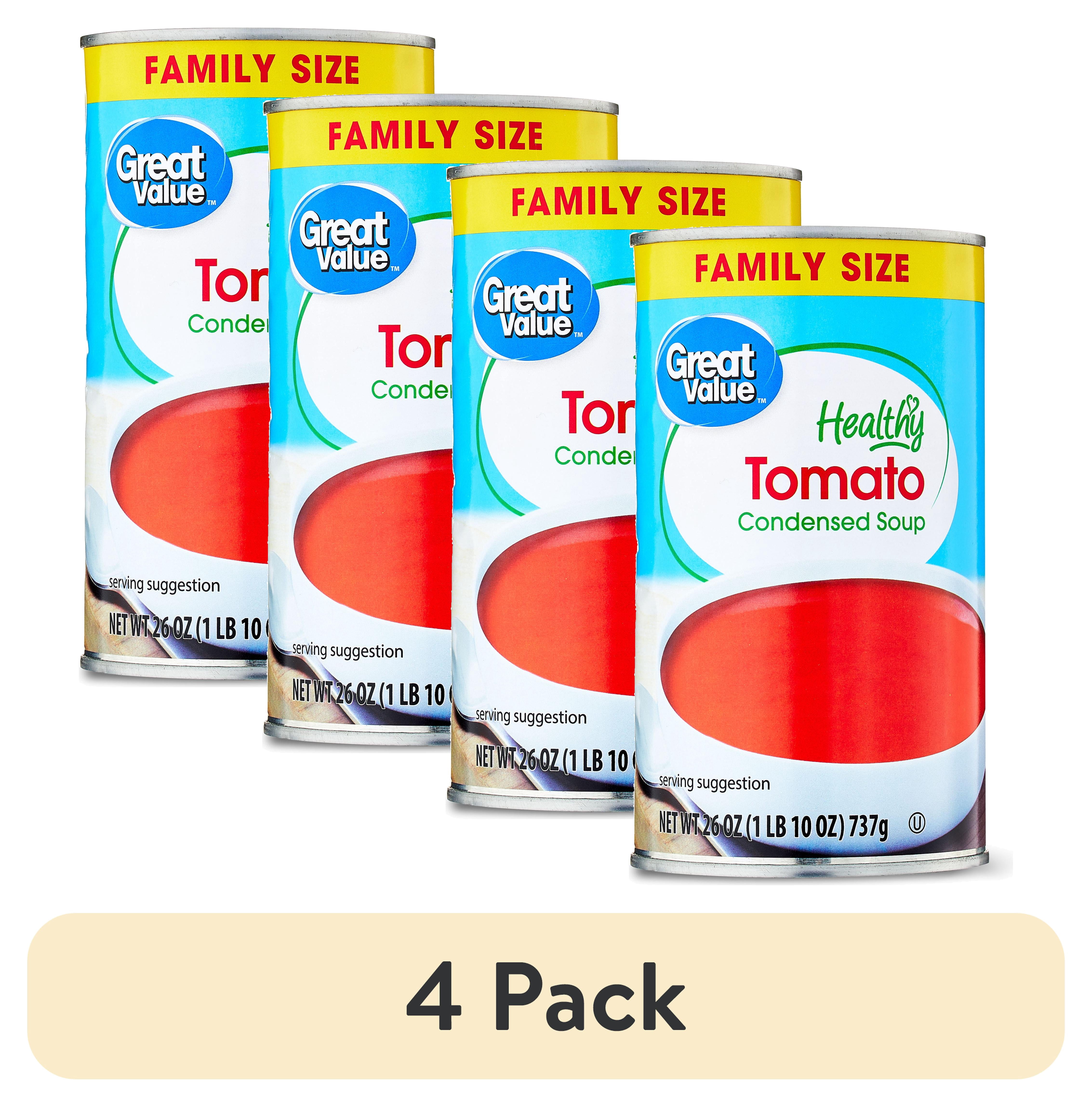 (4 pack) Great Value Healthy Tomato Condensed Soup, Family Size, 26 oz ...