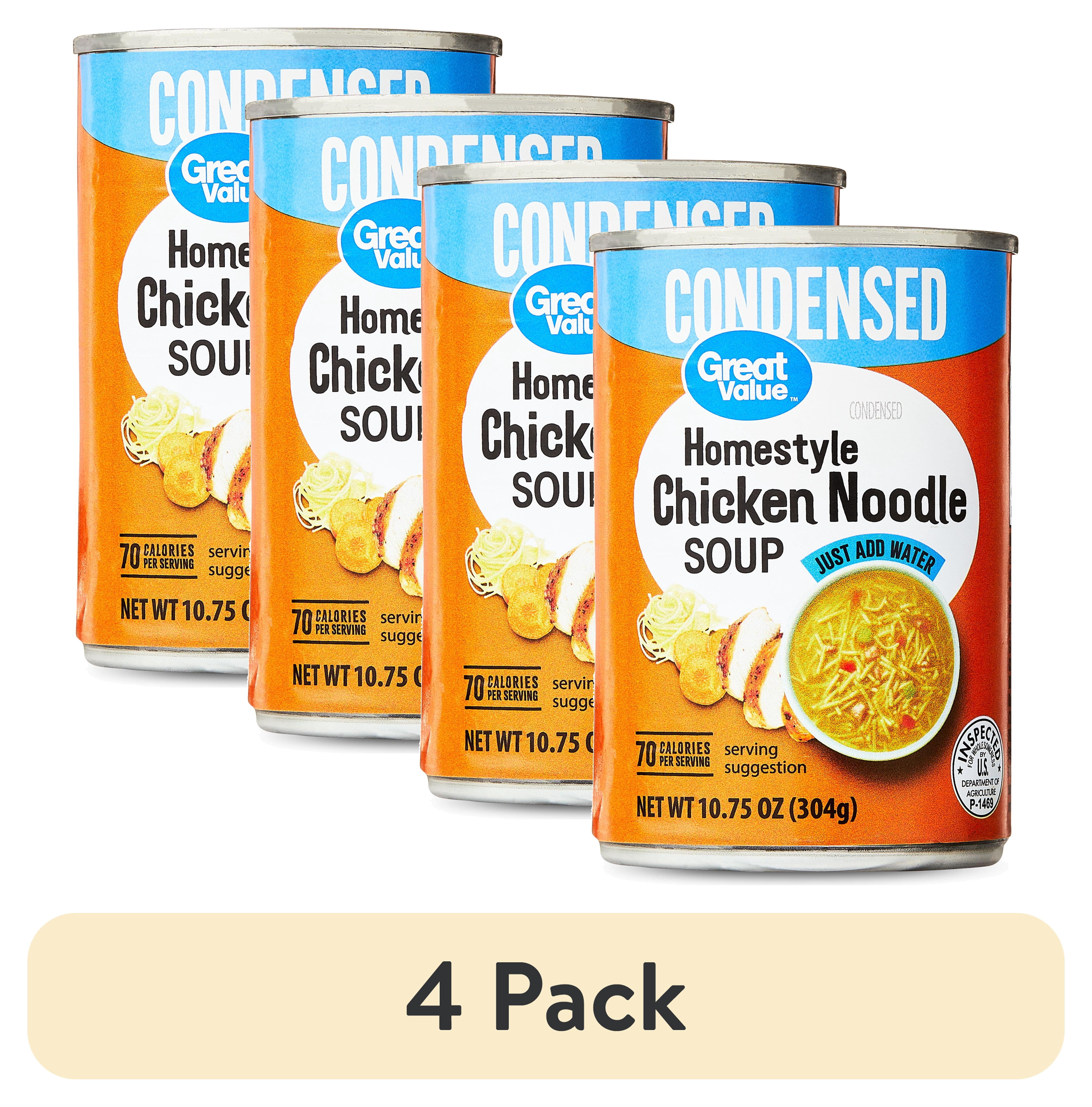 (4 pack) Great Value Homestyle Chicken Noodle Condensed Soup, 10.75 oz ...