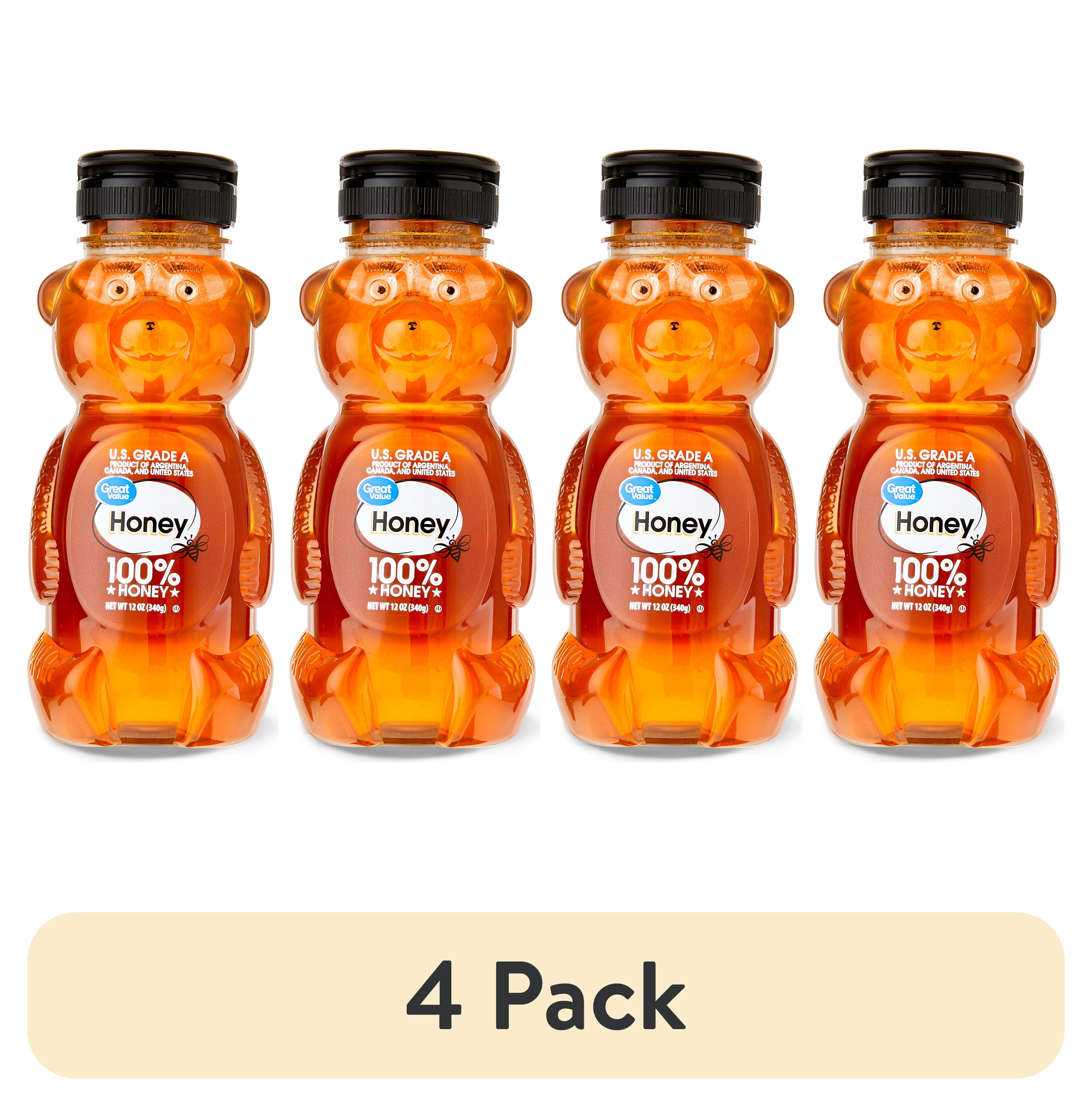 (4 pack) Great Value Honey, 12 oz, Plastic Bear - Walmart.com