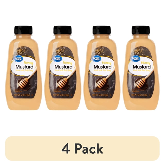Great Value Honey Mustard 4-Pack, 12 oz - Office Breakroom - Walmart ...