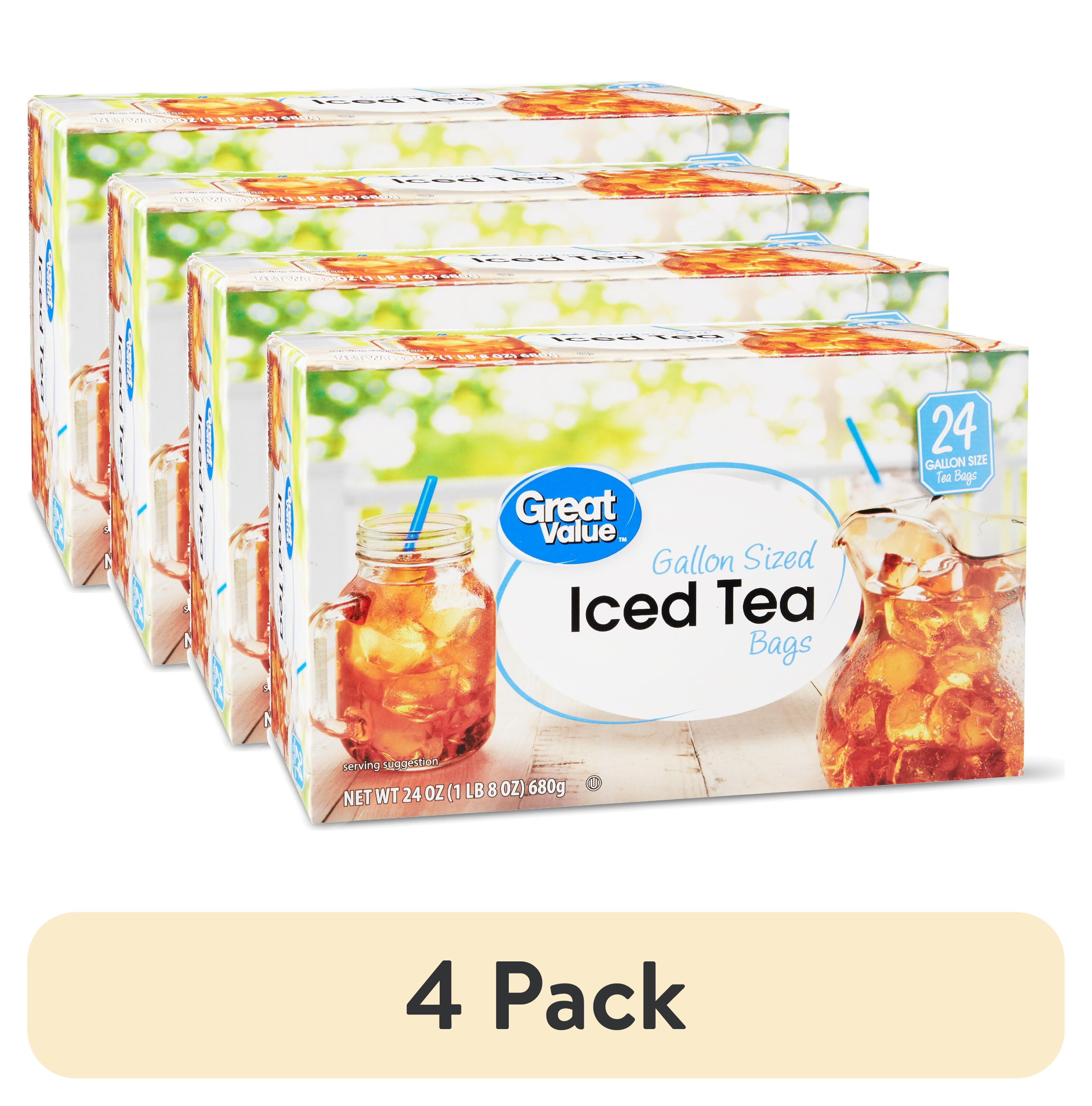 (4 pack) Great Value, Iced Black Tea Gallon Sized, Tea Bags, 24 Ct ...