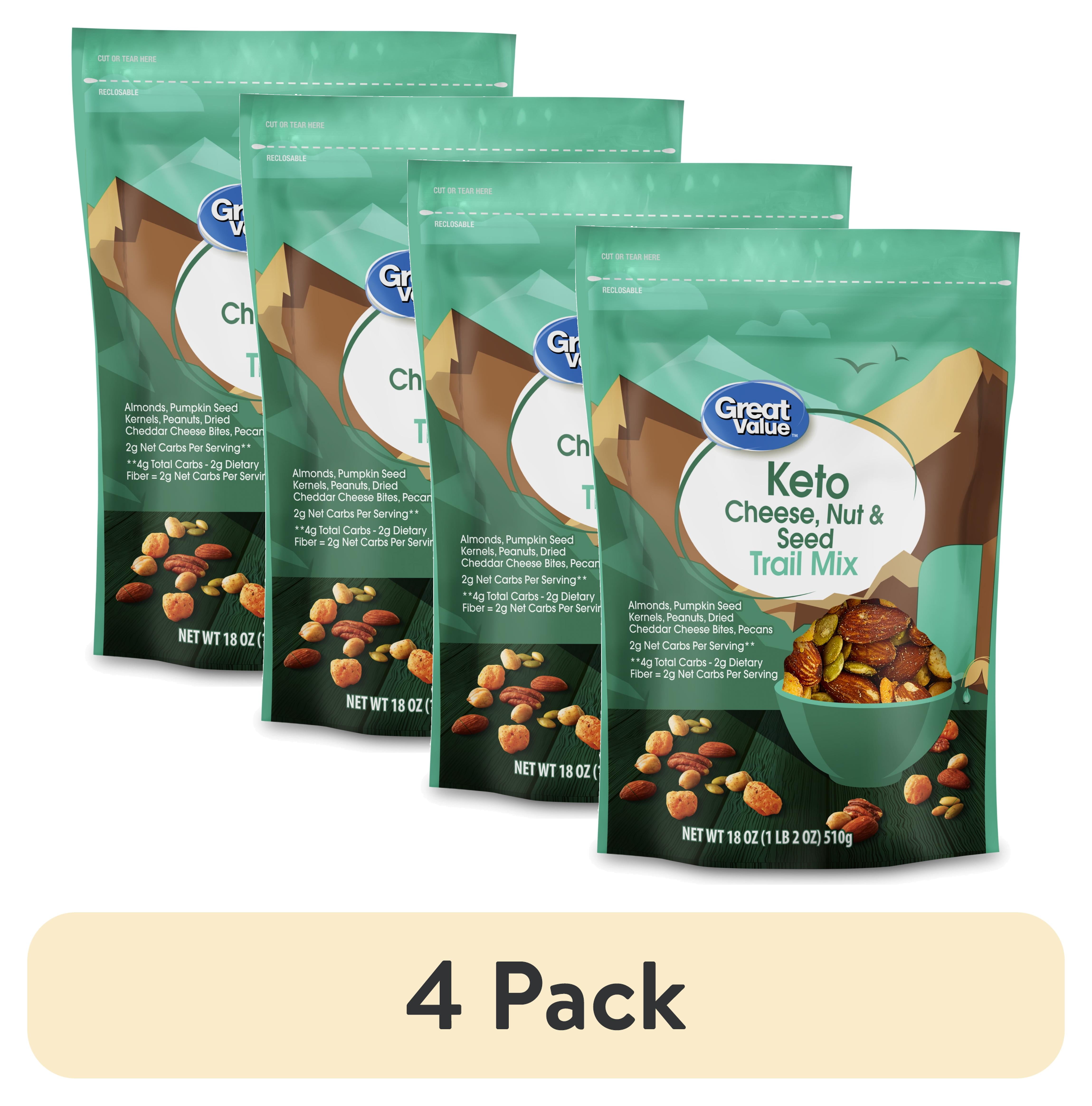 (4 pack) Great Value Keto Cheese, Nut, and Seed Trail Mix, 18 oz Bag ...