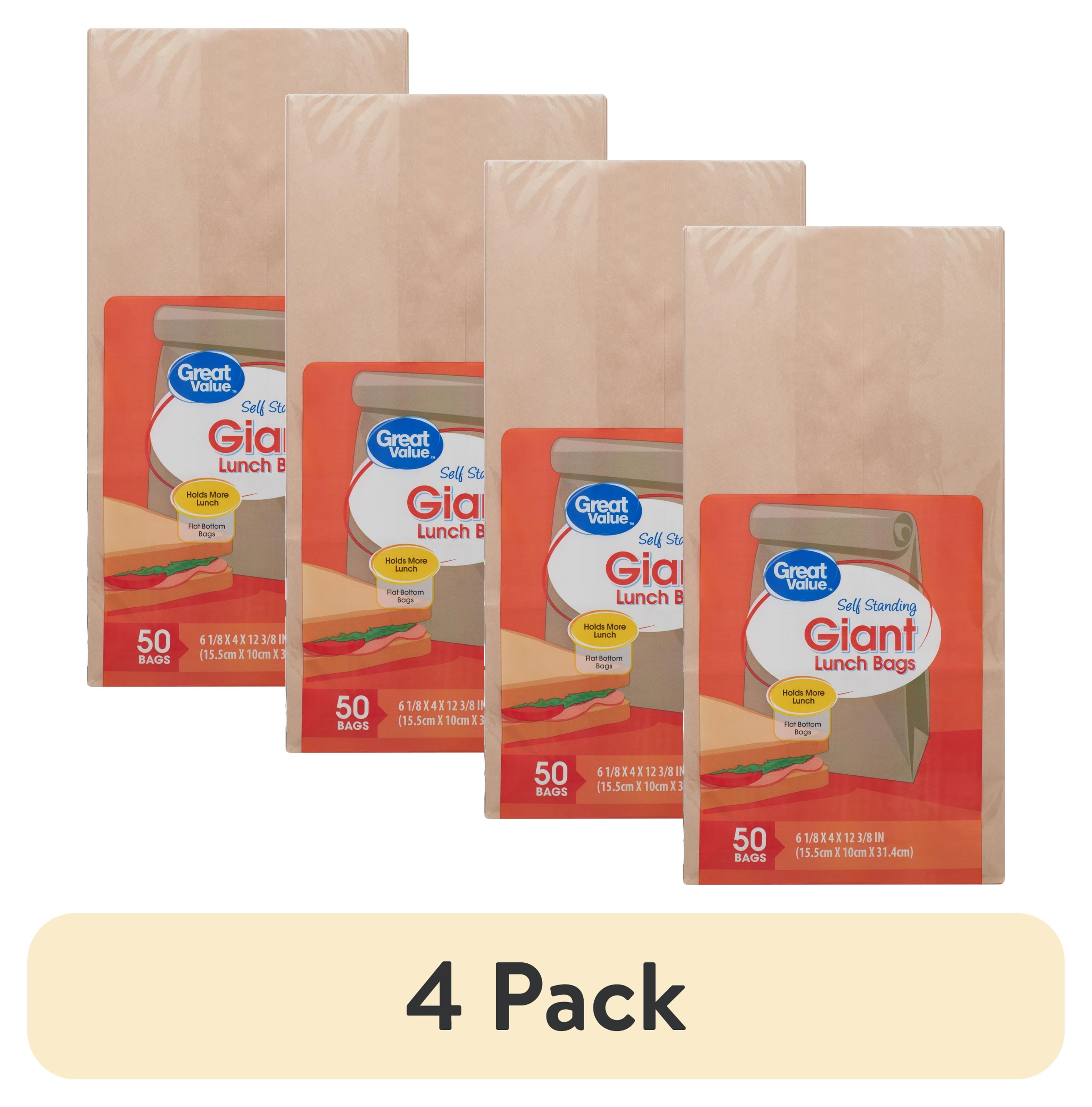 (4 pack) Great Value Self Standing Giant Lunch Bags, 50 Count - Walmart.com