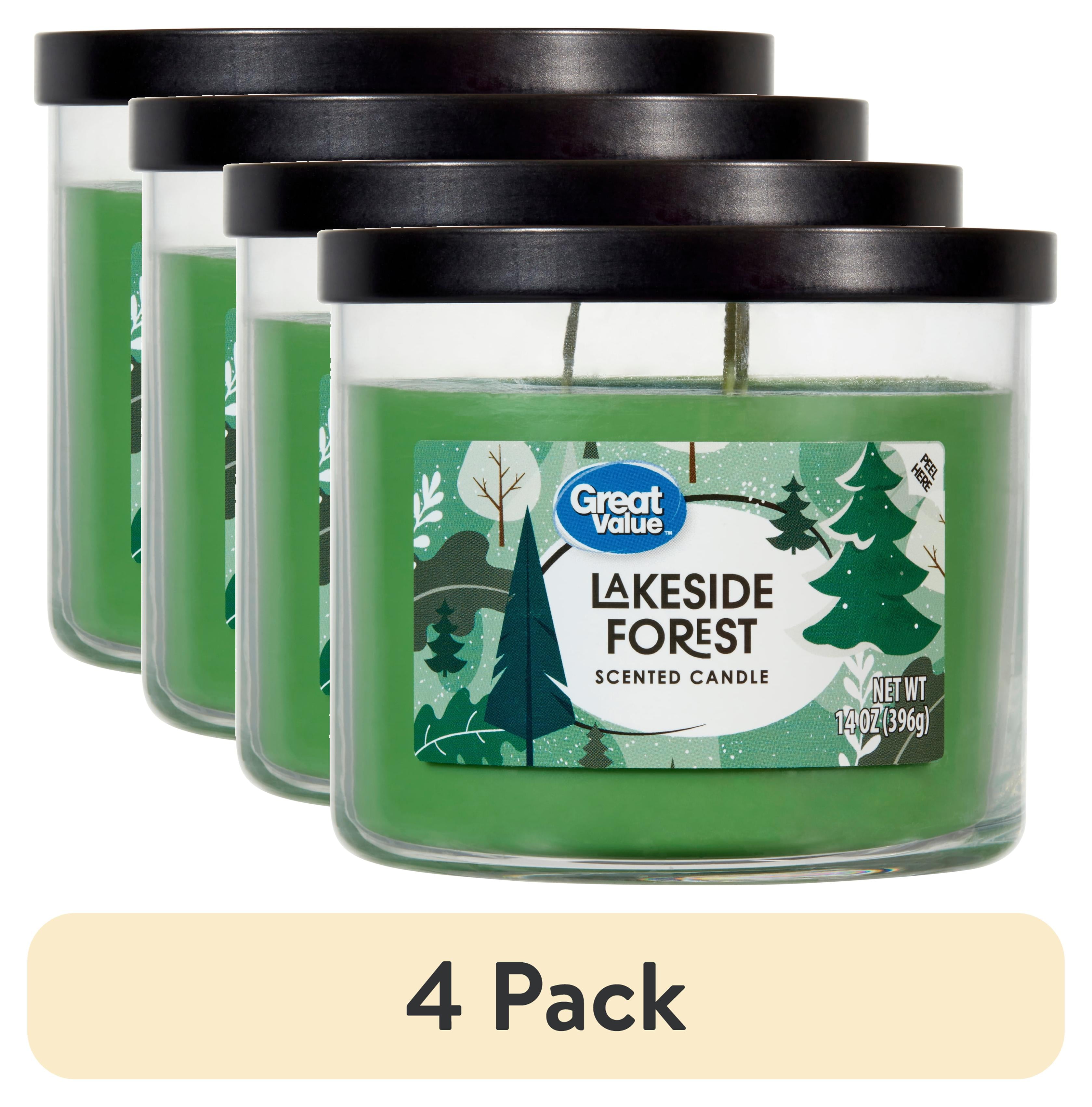 (4 pack) Great Value Lakeside Forest Scented Candle, 14 oz - Walmart.com