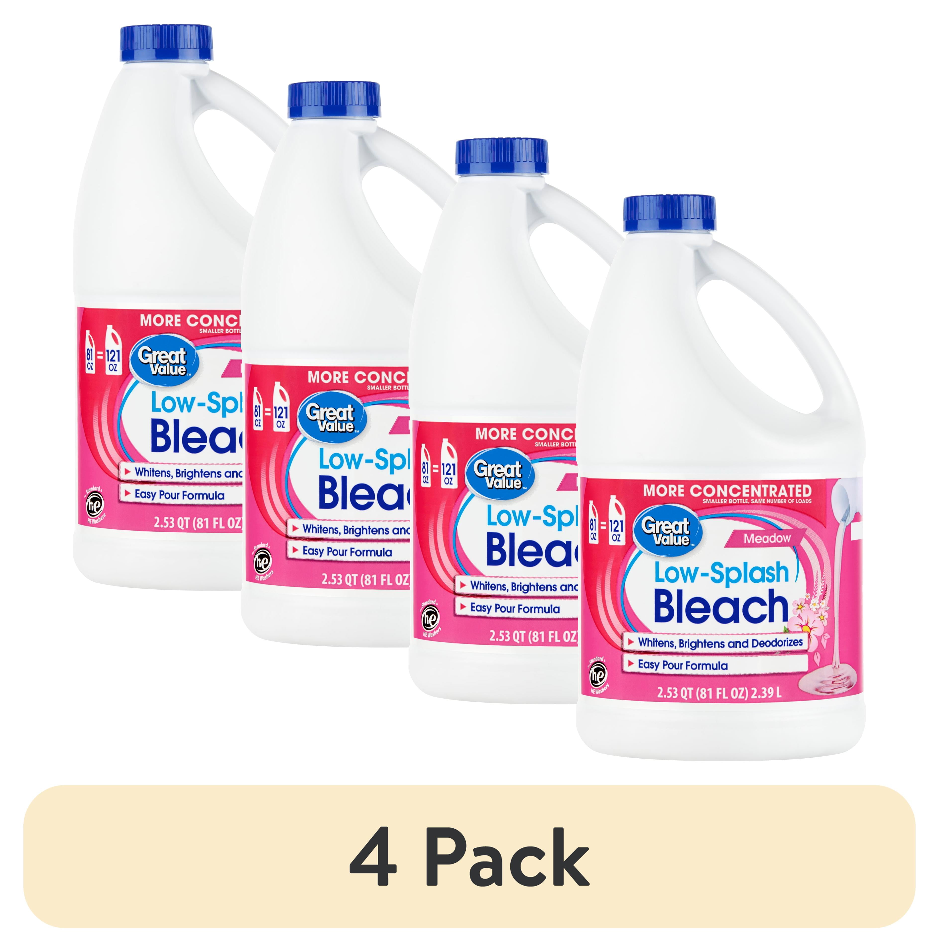 (4 pack) Great Value Low-Splash Bleach, Meadow Scent, 81 fl oz ...