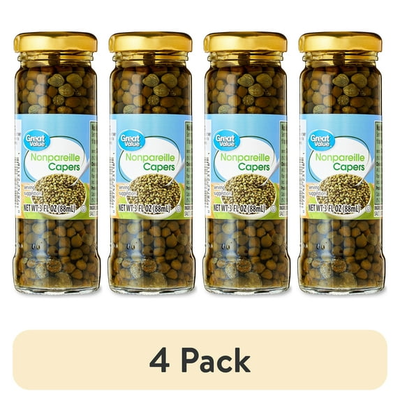 (4 pack) Great Value Nonpareille Capers Glass Jar, 3 fl oz - Walmart.com
