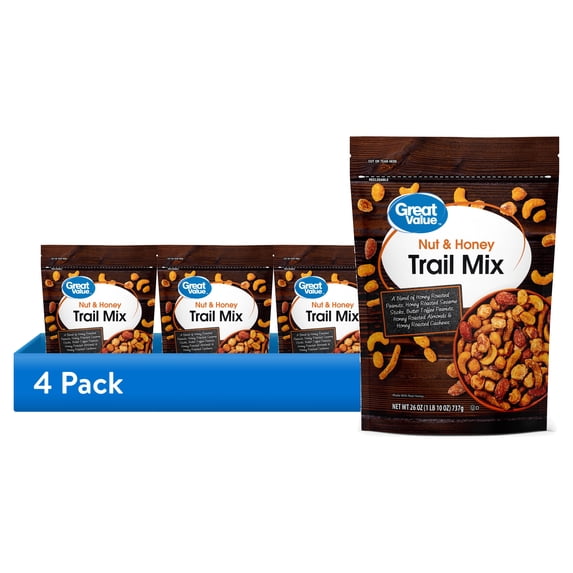 (4 pack) Great Value Nut & Honey Trail Mix, 26 oz - Walmart.com