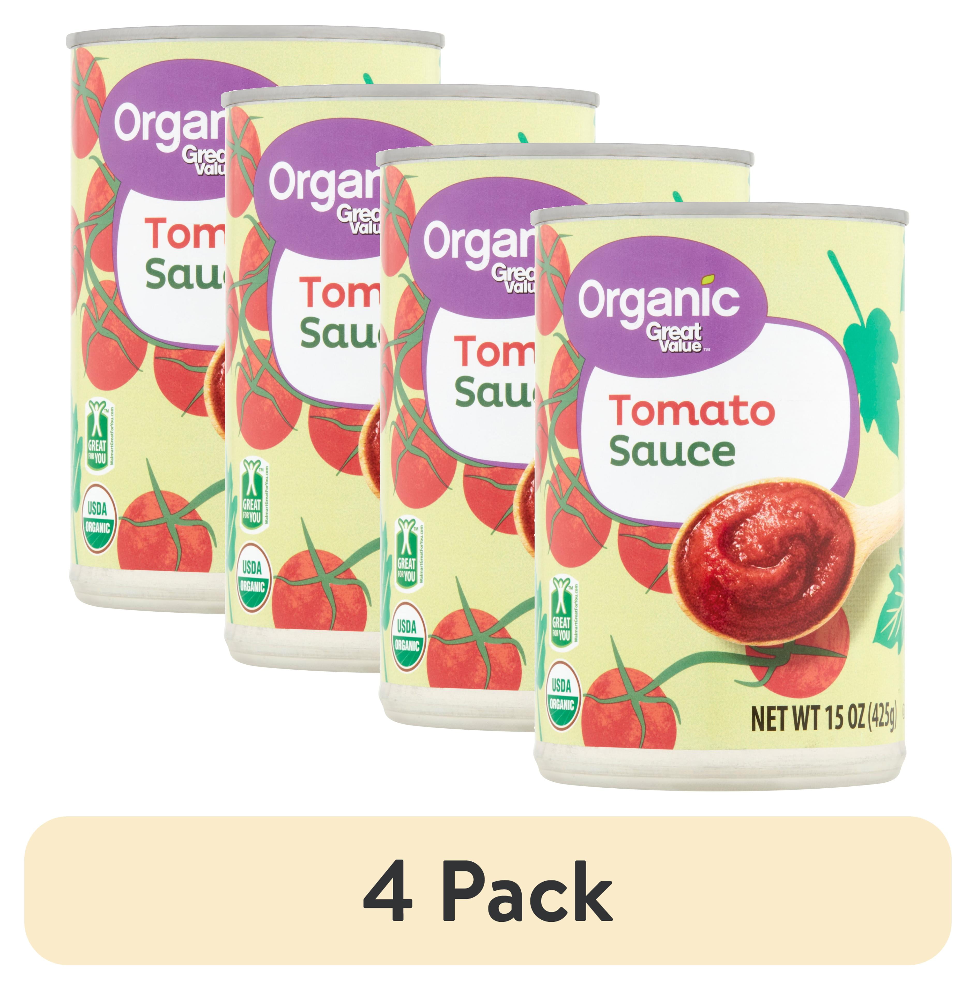 (4 pack) Great Value Organic Tomato Sauce, 15 oz Can - Walmart.com