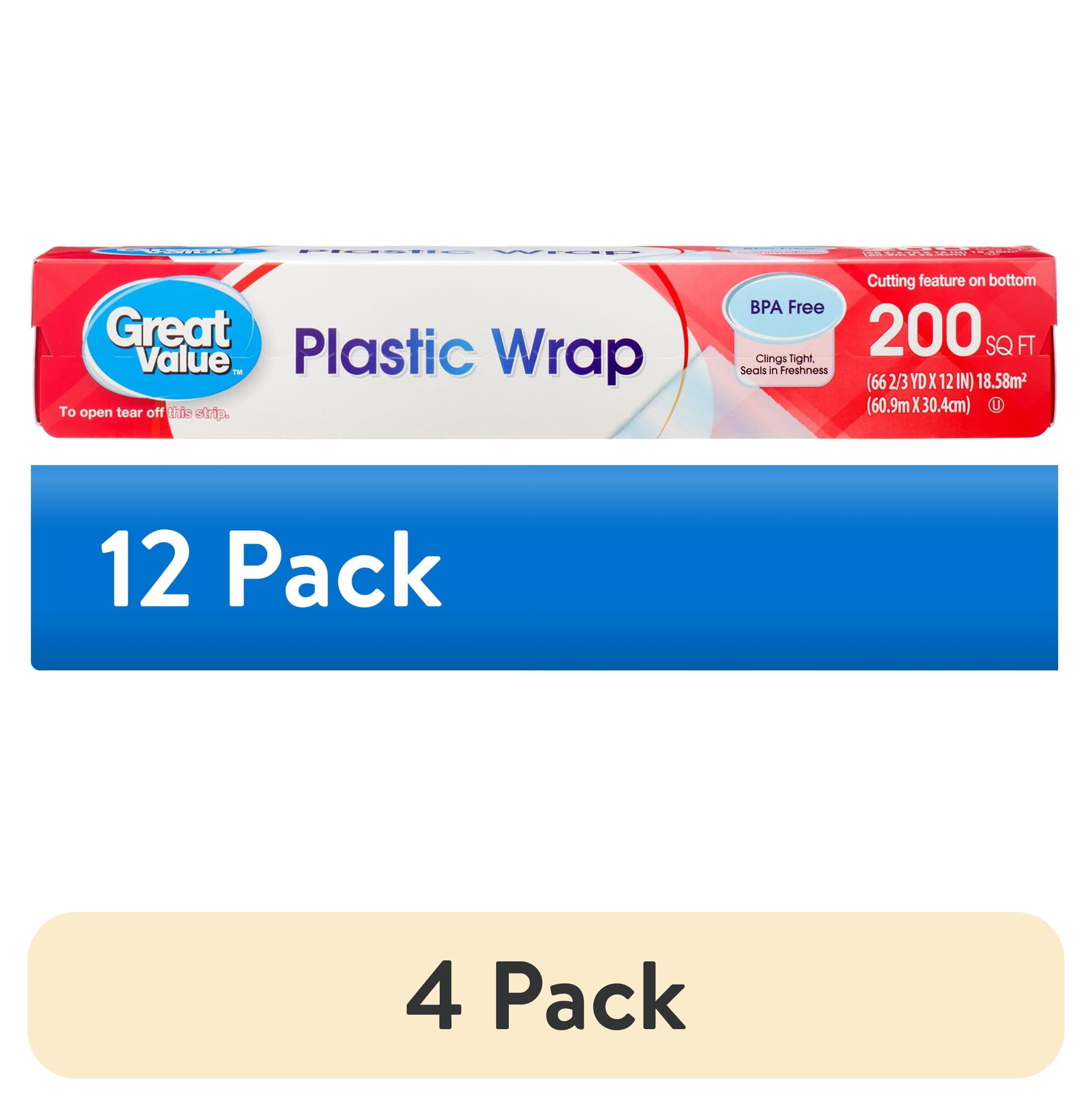 (4 pack) Great Value Plastic Wrap, 200 Sq ft - Walmart.com