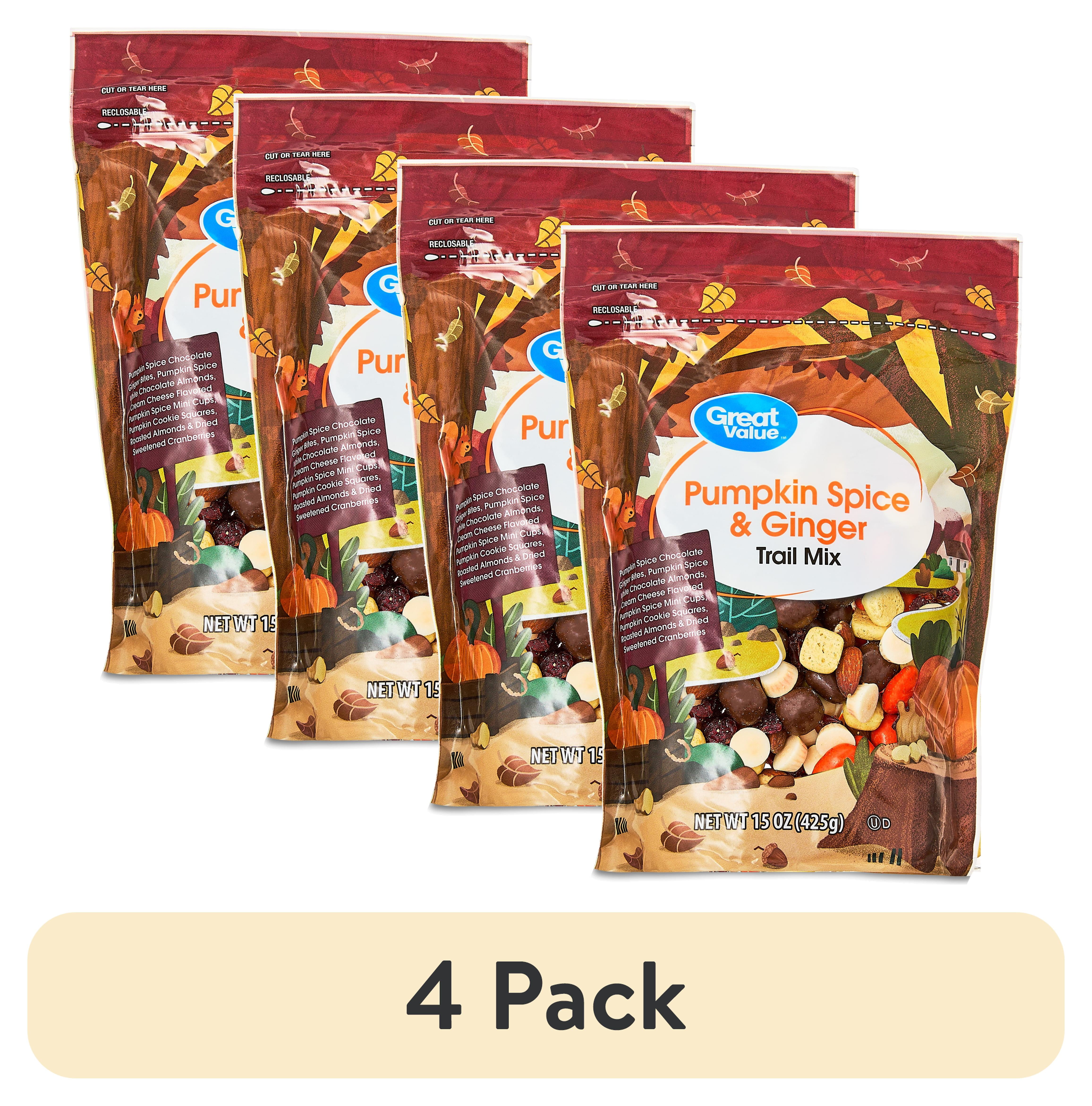 Great Value Pumpkin Spice & Ginger Trail Mix, 15 oz (4 Pack) - Walmart ...