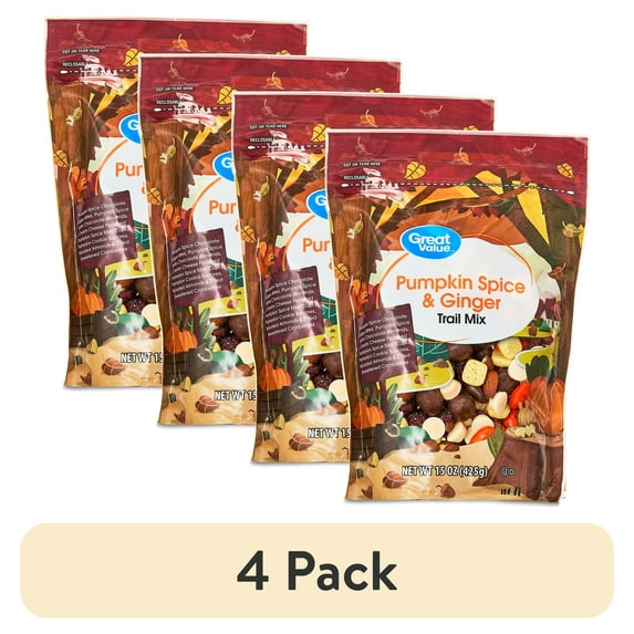 (4 pack) Great Value Pumpkin Spice & Ginger Trail Mix, 15 oz - Walmart.com
