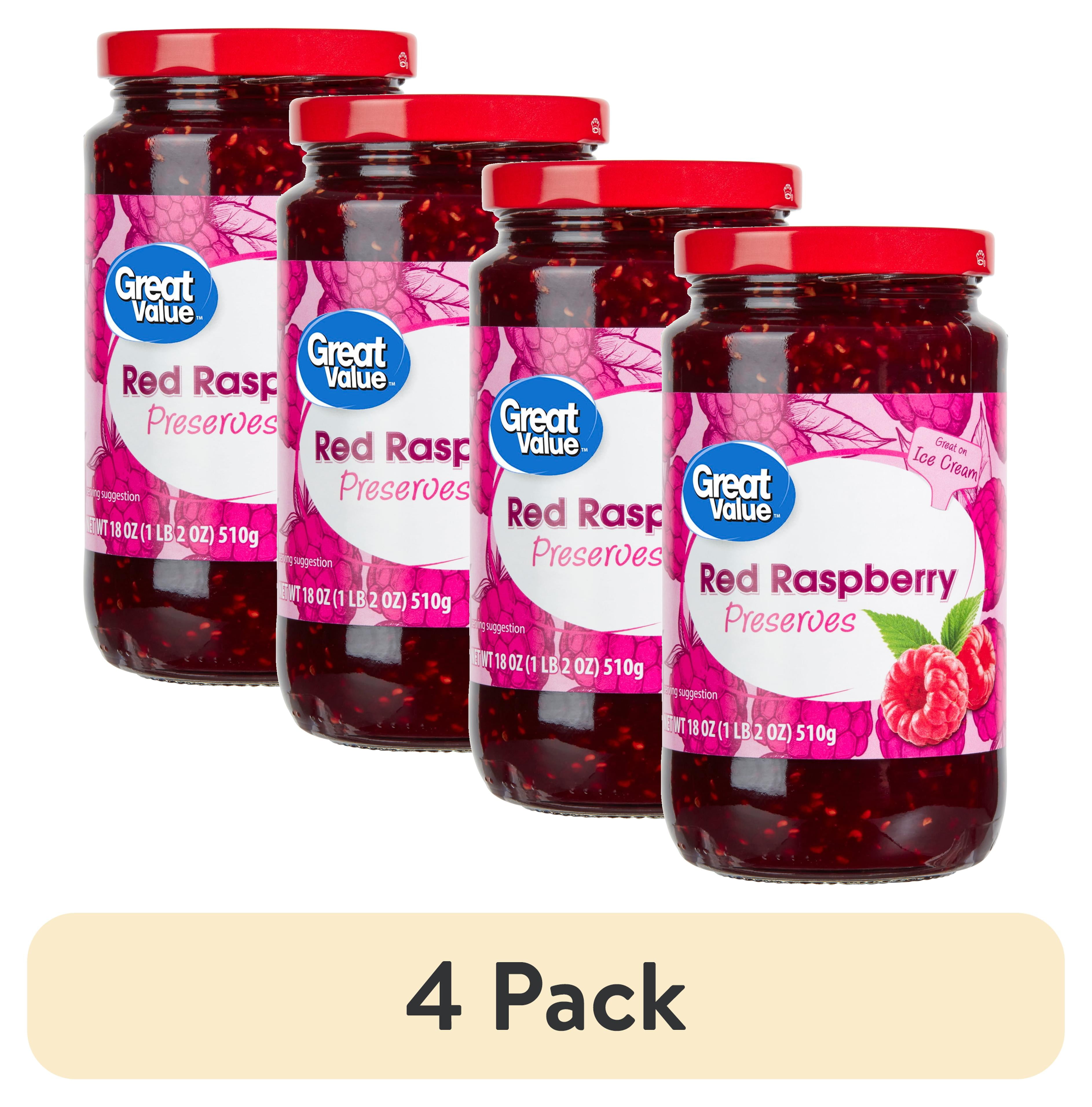 (4 pack) Great Value Red Raspberry Preserves, 18 oz - Walmart.com