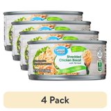 (4 pack) Great Value Shredded Chicken Breast with Rib Meat, 10 oz Can ...