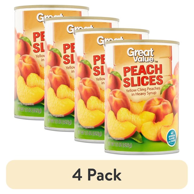 (4 pack) Great Value Sliced Peaches, 15.25 oz Can - Walmart.com