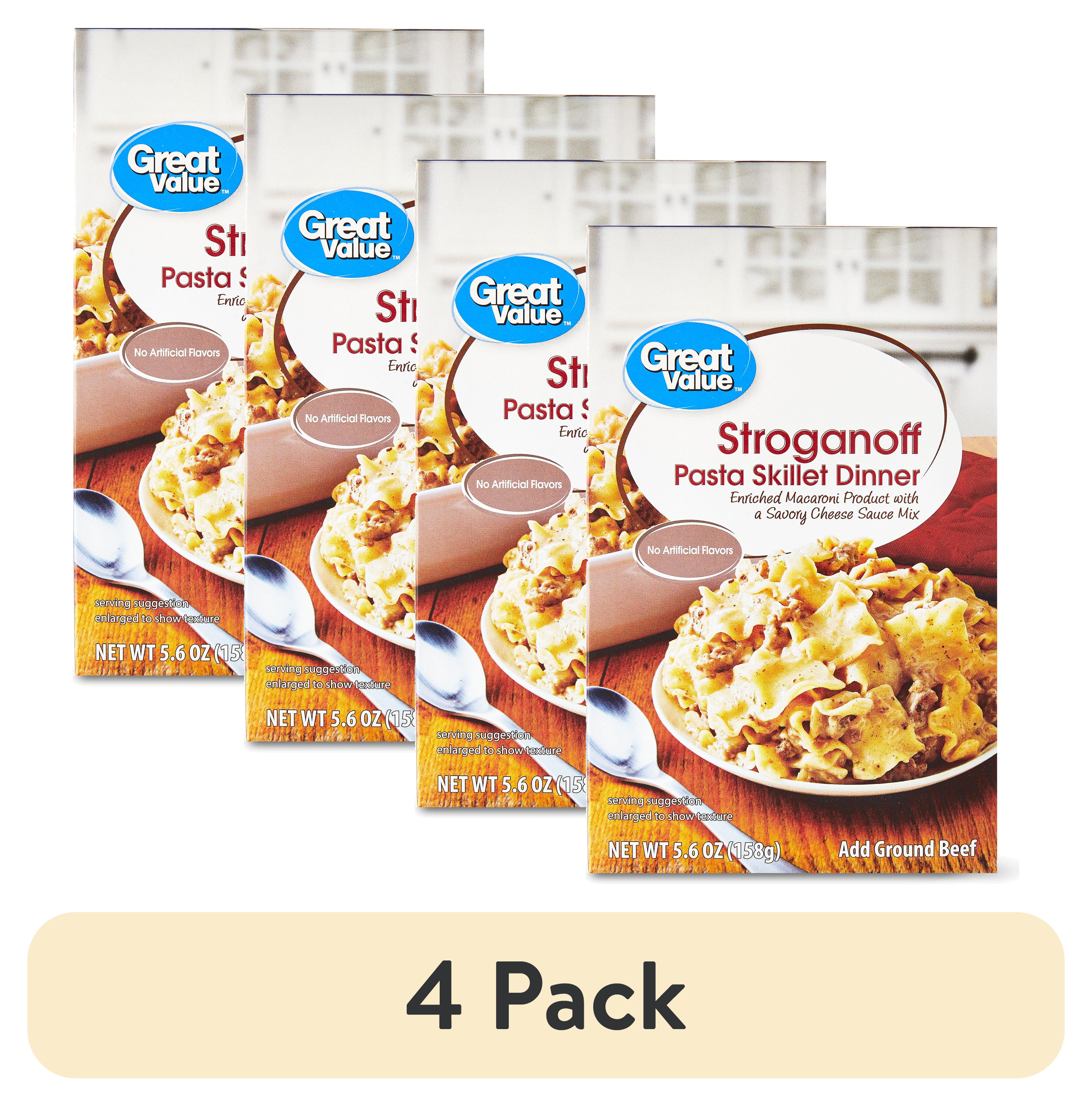 (4 pack) Great Value Stroganoff Pasta Skillet Dinner, 5.6 oz - Walmart.com