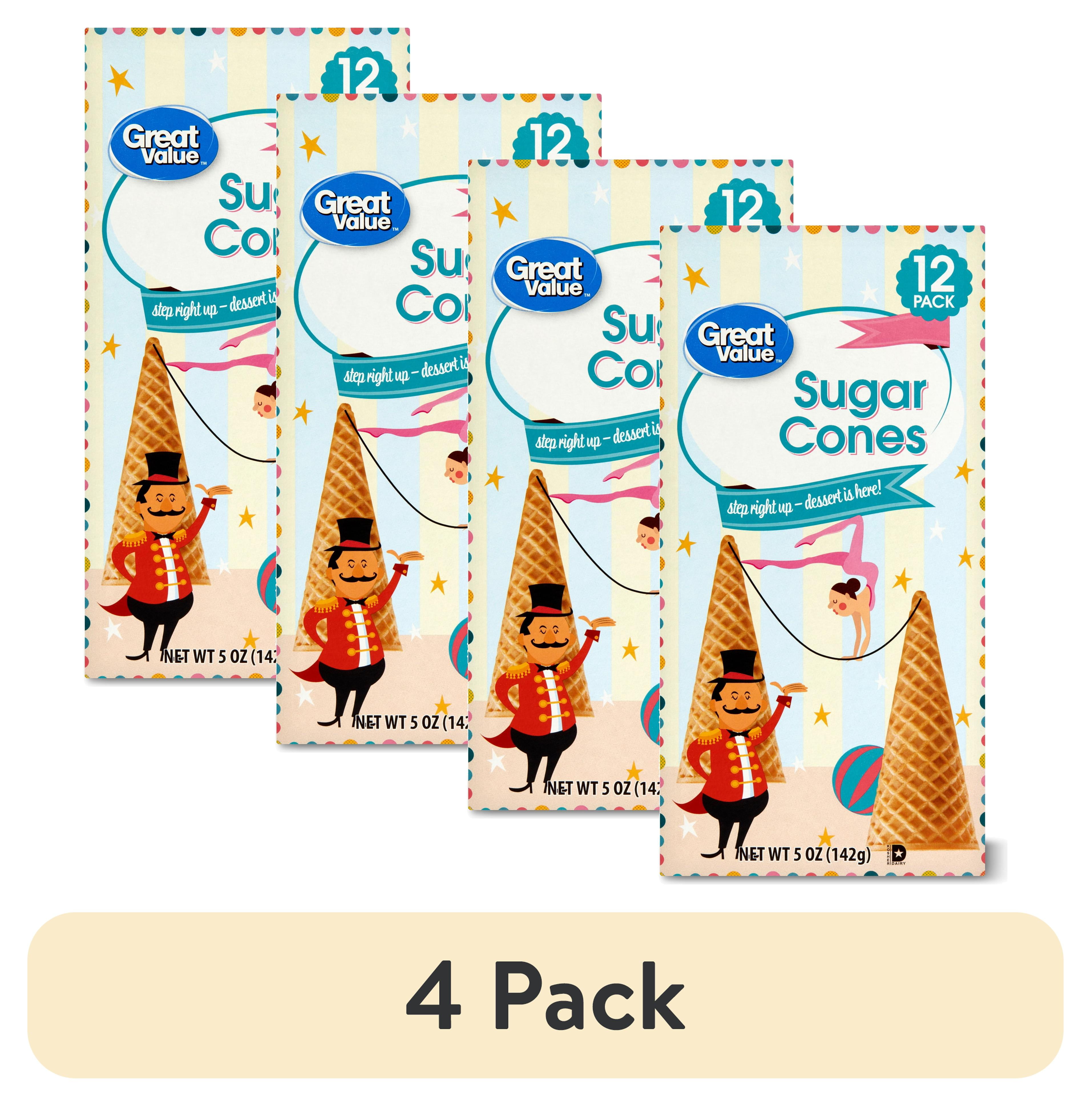(4 pack) Great Value Sugar Cones, 5 oz, 12 Count - Walmart.com
