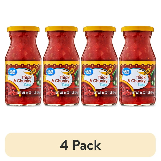 (4 pack) Great Value Thick and Chunky Salsa Medium, 16 oz - Walmart.com