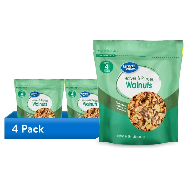 Great Value Walnuts 16oz - Organic nuts for ecommerce - Walmart ...