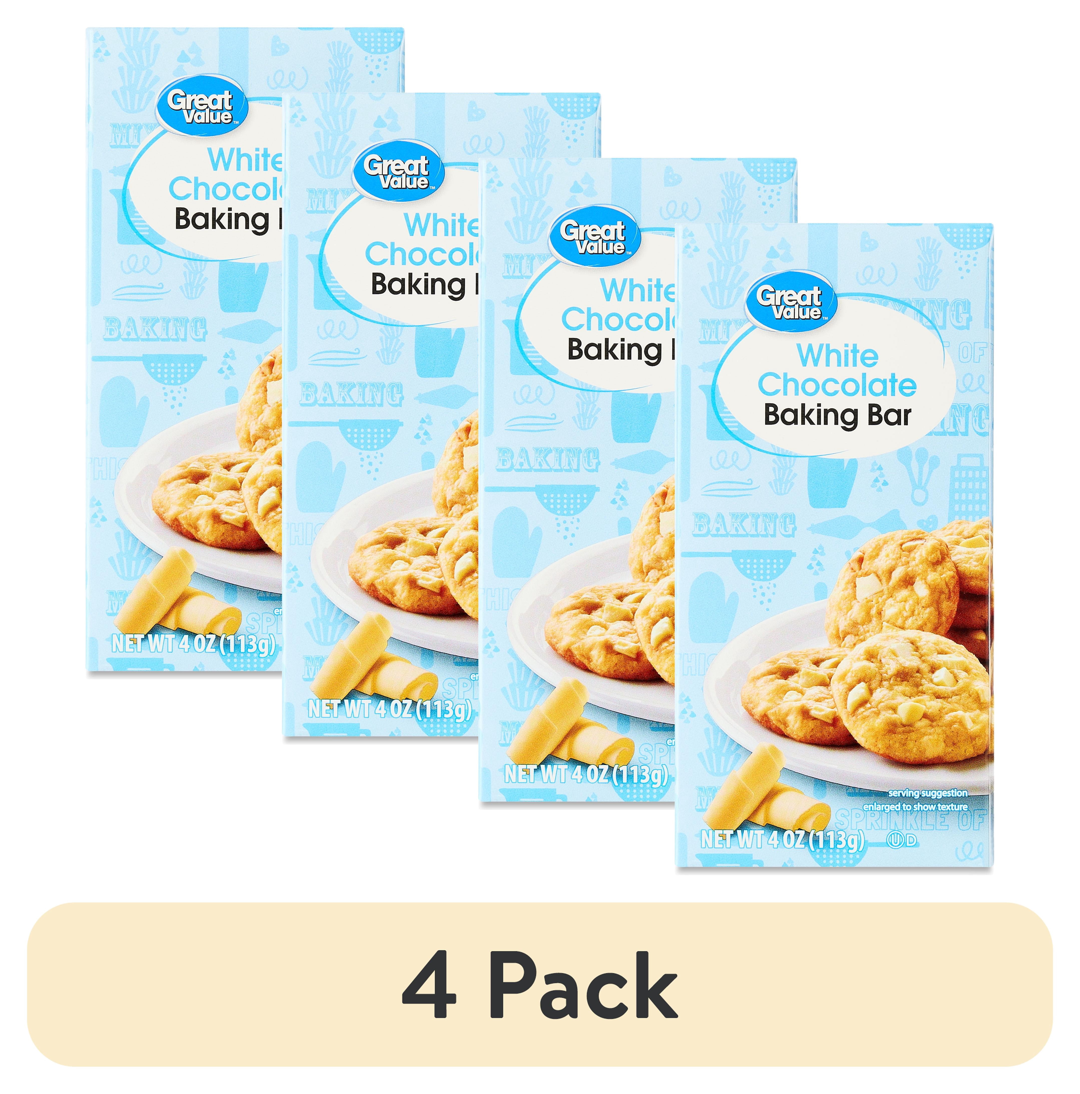 (4 pack) Great Value White Chocolate Baking Bar, 4 oz Box - Walmart.com