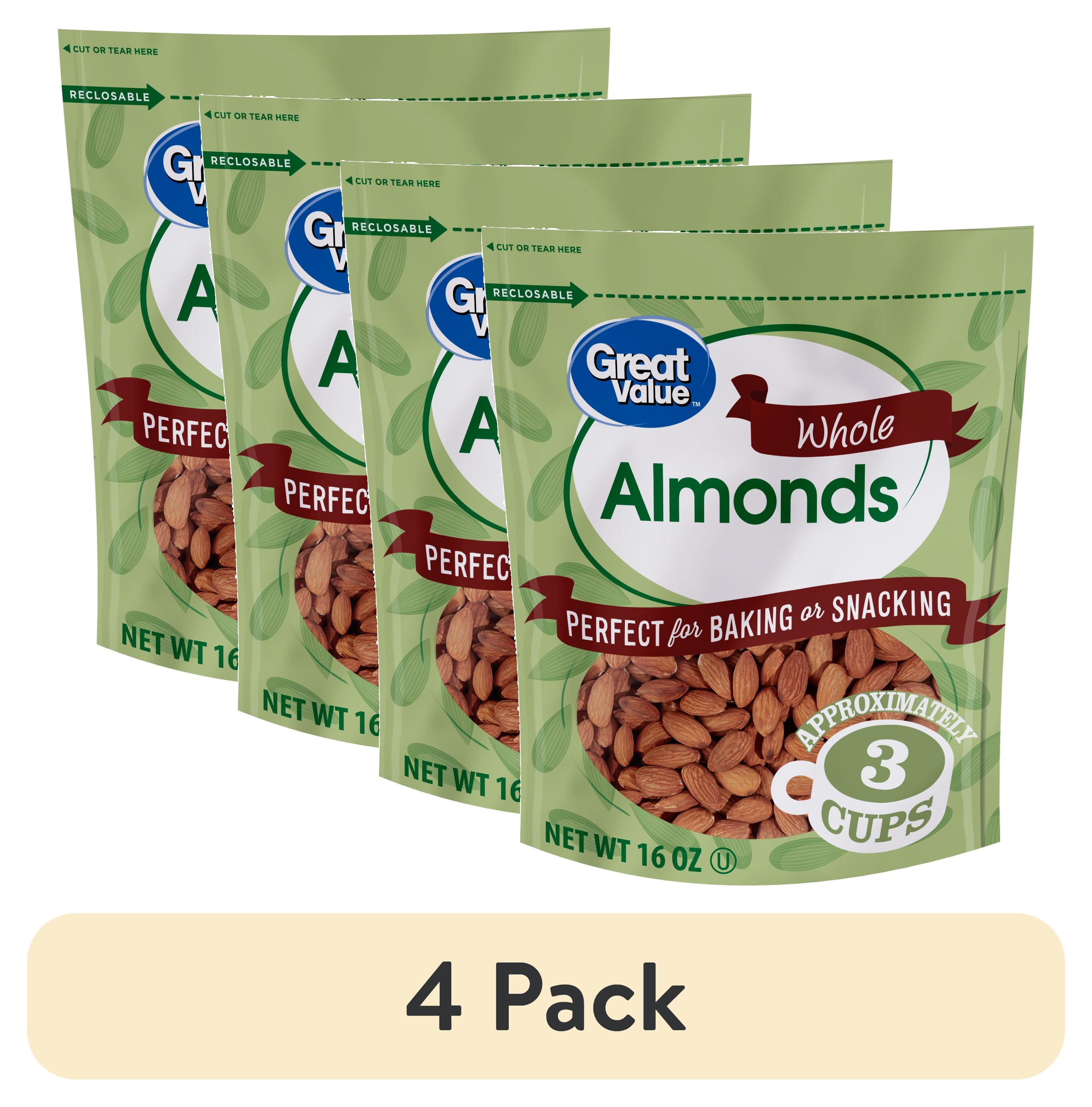 (4 pack) Great Value Whole Almonds, 16 oz - Walmart.com