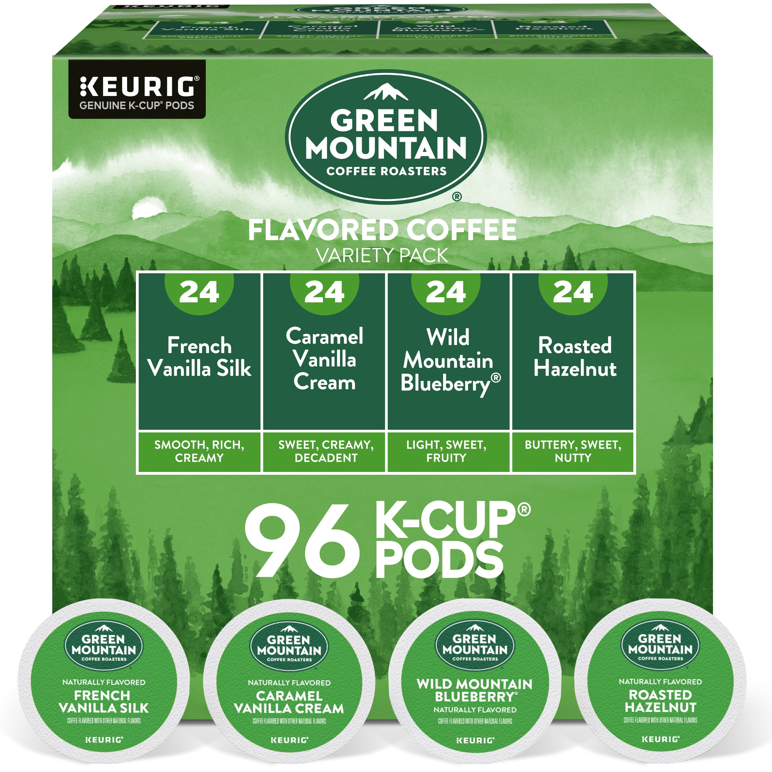 (4 pack) Green Mountain Coffee Roasters, Flavored Coffee Variety Pack ...