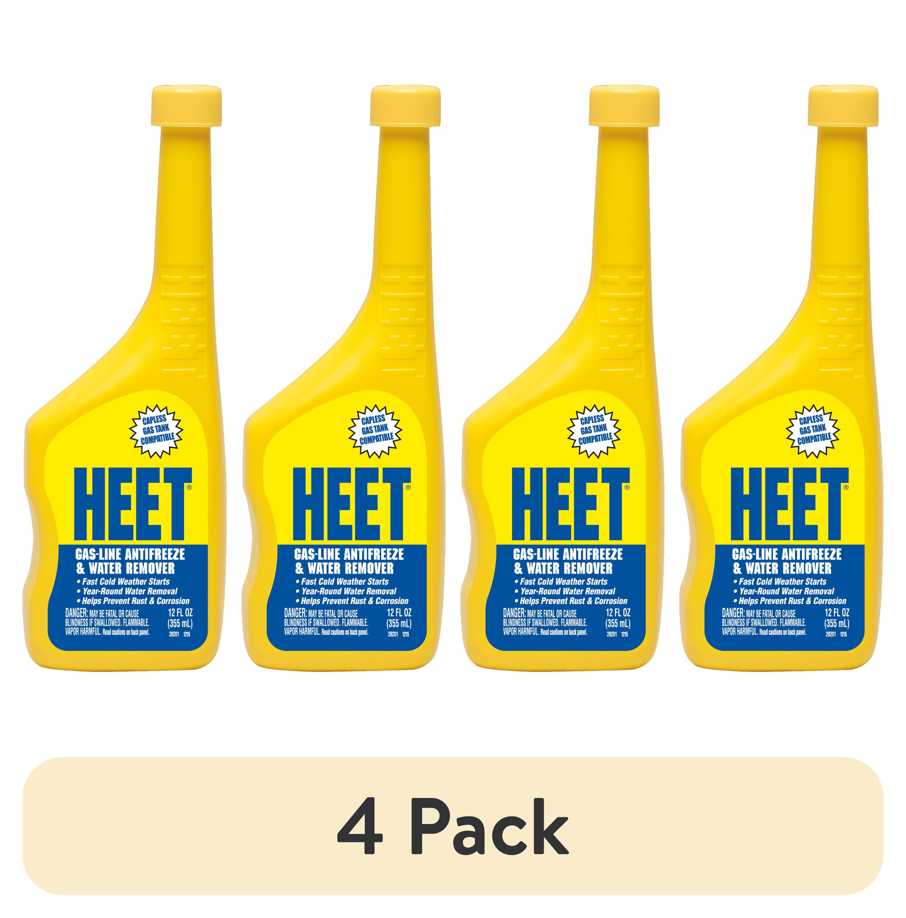 (4 pack) HEET Gas-Line Antifreeze & Water Remover 12 oz for 4-Cycle ...