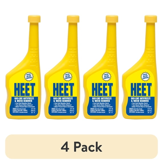 (4 pack) HEET Gas-Line Antifreeze & Water Remover 12 oz for 4-Cycle ...