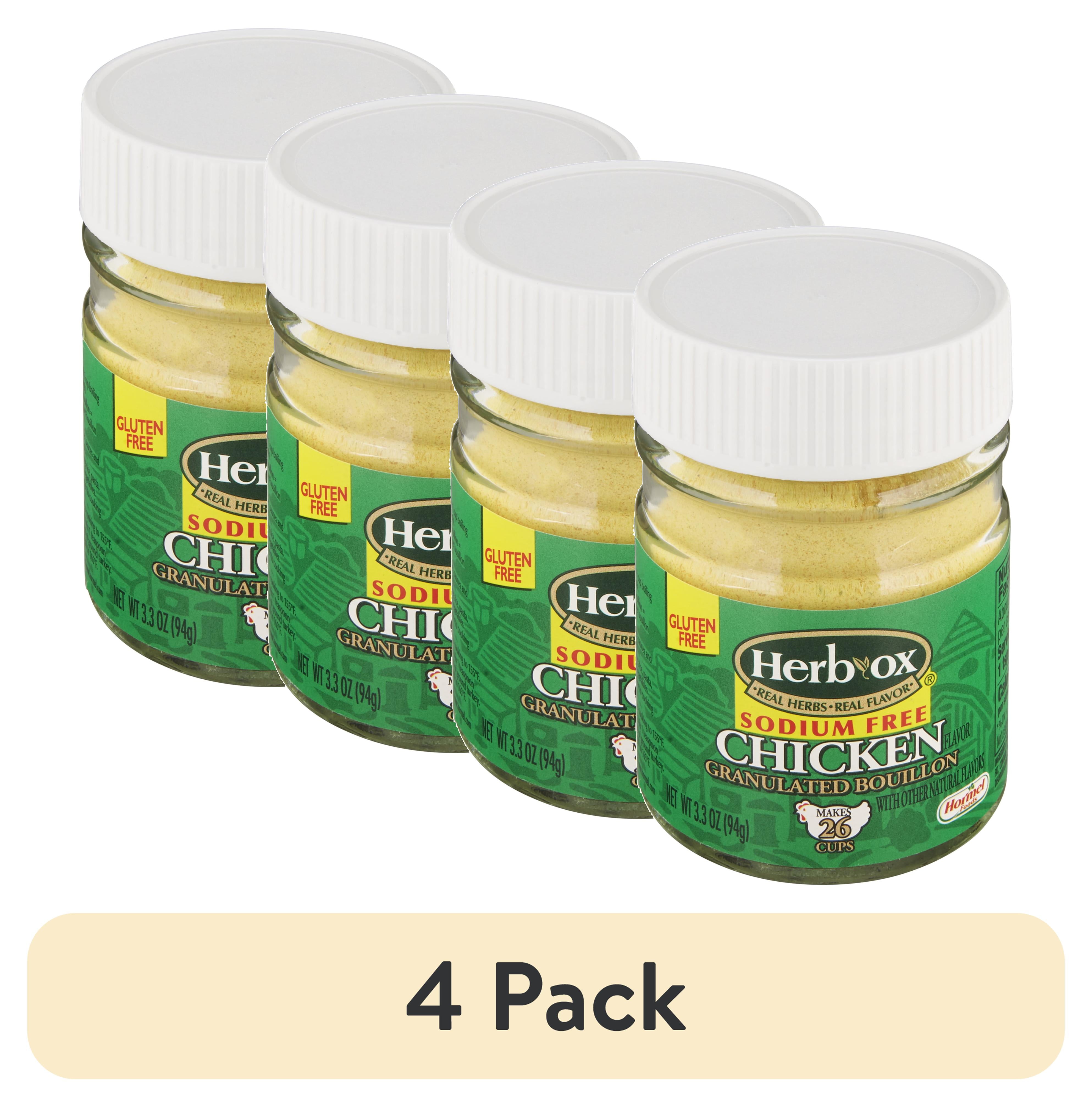 (4 pack) HERB-OX Sodium Free Granulated Chicken Bouillon, Shelf Stable ...